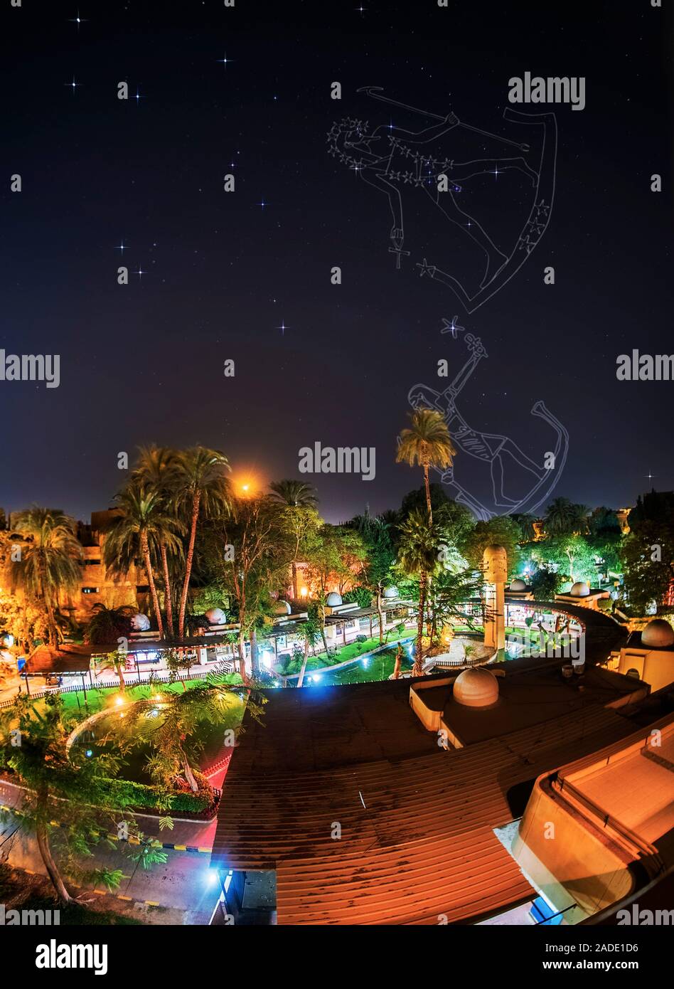 Egyptian constellations for Orion and Sirius, in the night sky above ...