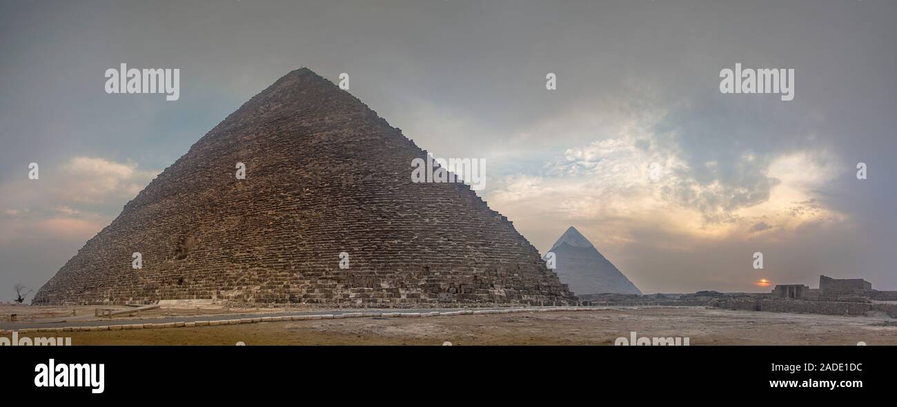 Pyramids of Giza, near Cairo, Egypt. These monuments were built between ...