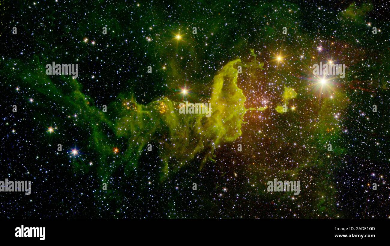 IC 417 nebulae, infrared SST image. These nebulae are around 10,000 ...