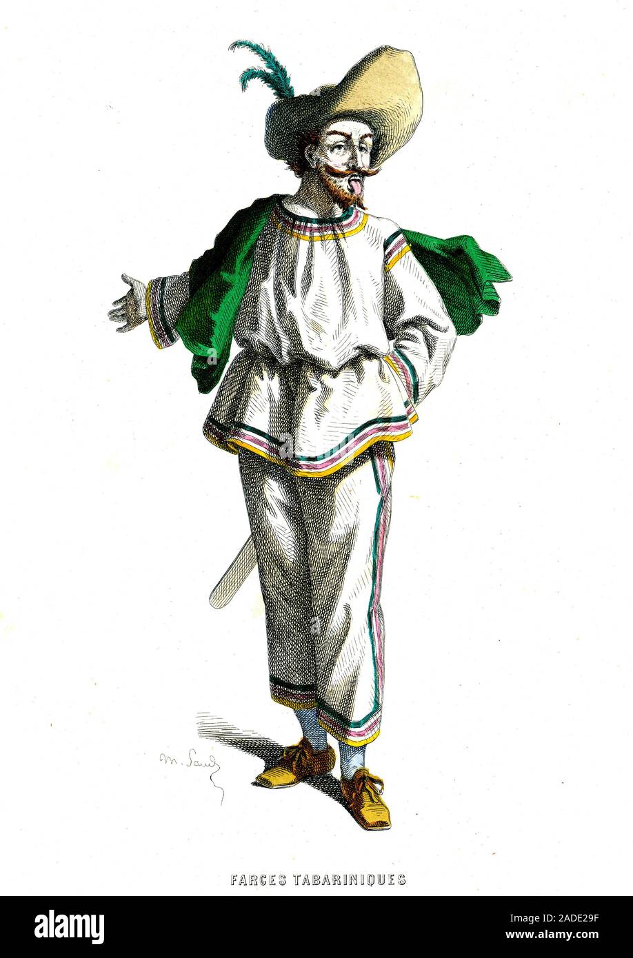 Tabarin character. 1873 illustration of a character performed by the ...