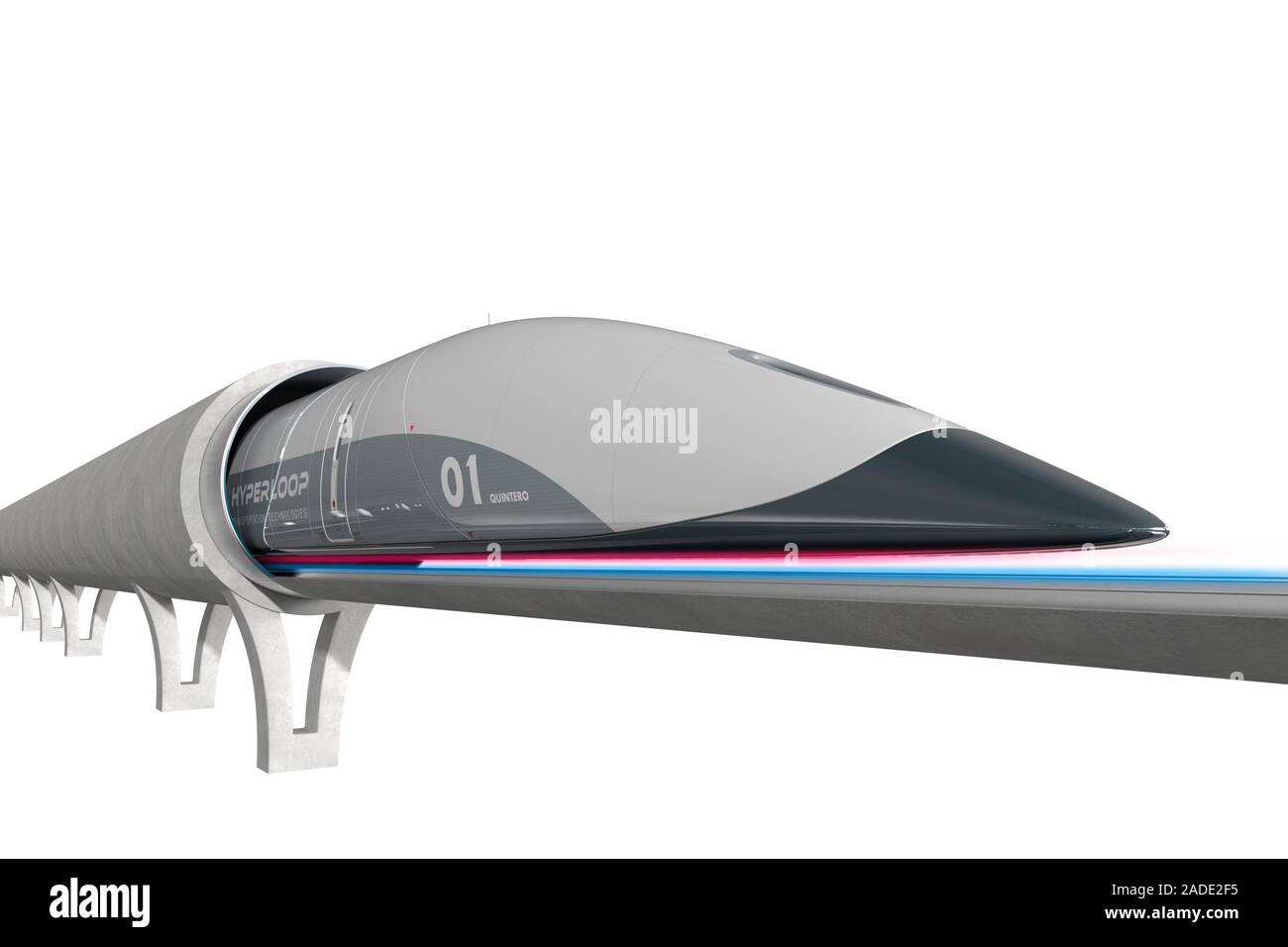 Hyperloop transport. Illustration of a planned high-speed ...