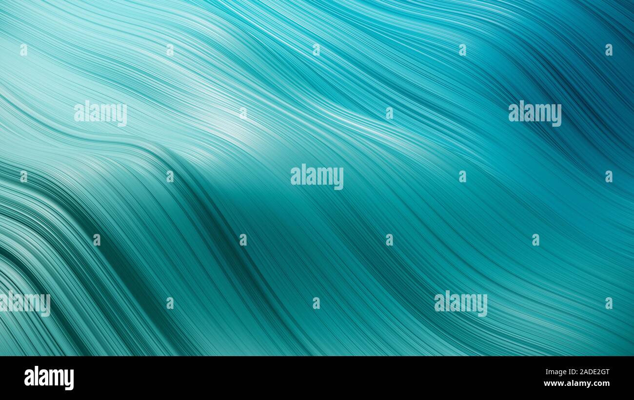Blue gradient water flowing in slow motion simulating a long exposure ...