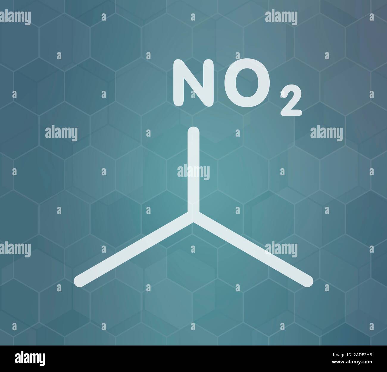Nitropropane (2-nitropropane, 2-NP) chemical solvent molecule. Used as ...