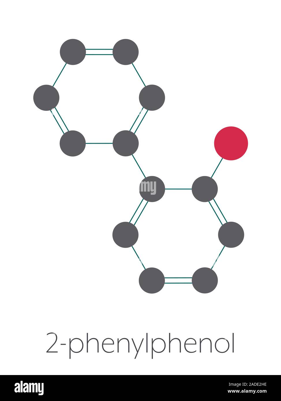 2-phenylphenol preservative molecule. Biocide used as food additive ...