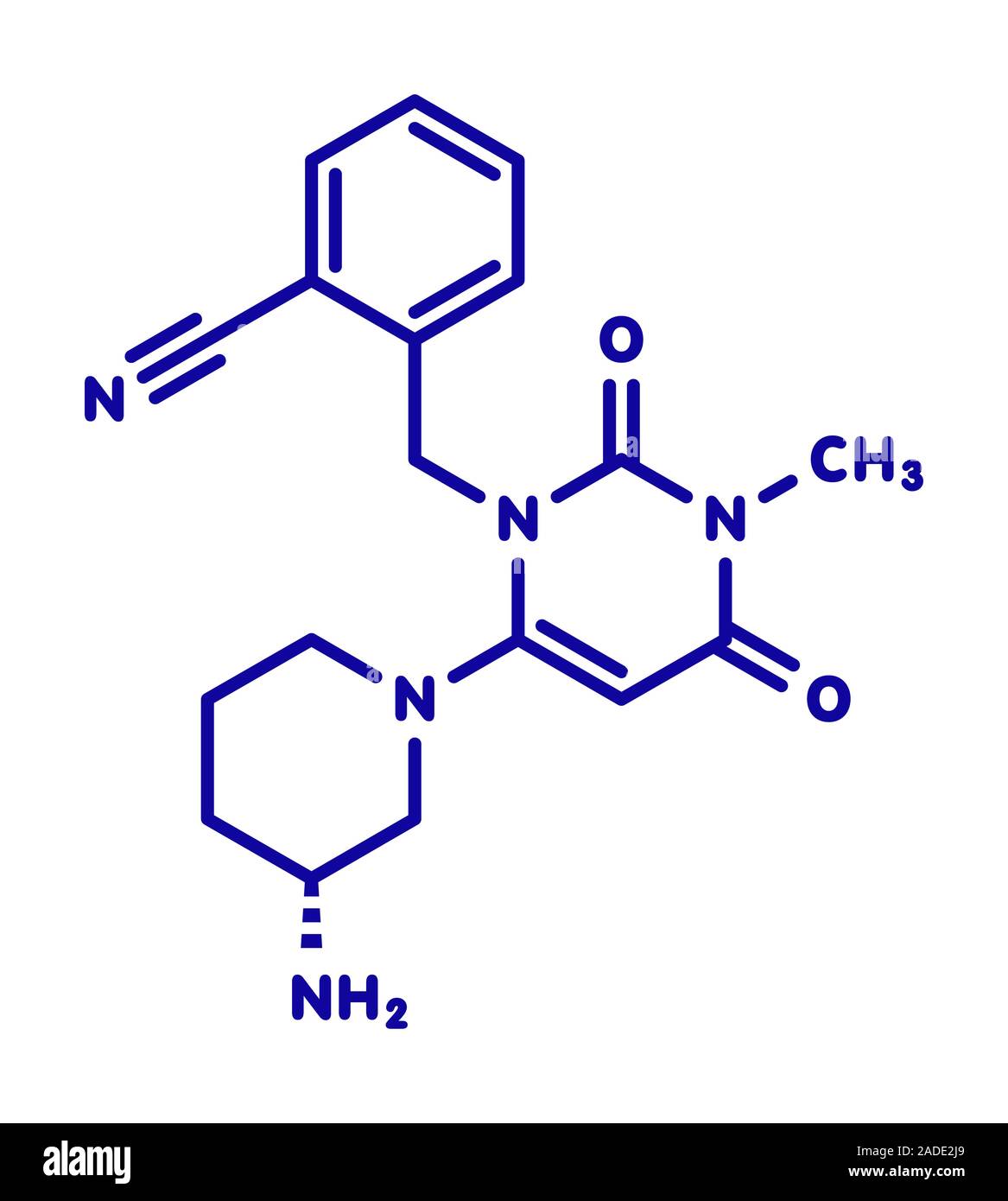 Alogliptin diabetes drug molecule. Belongs to dipeptidyl peptidase 4 ...
