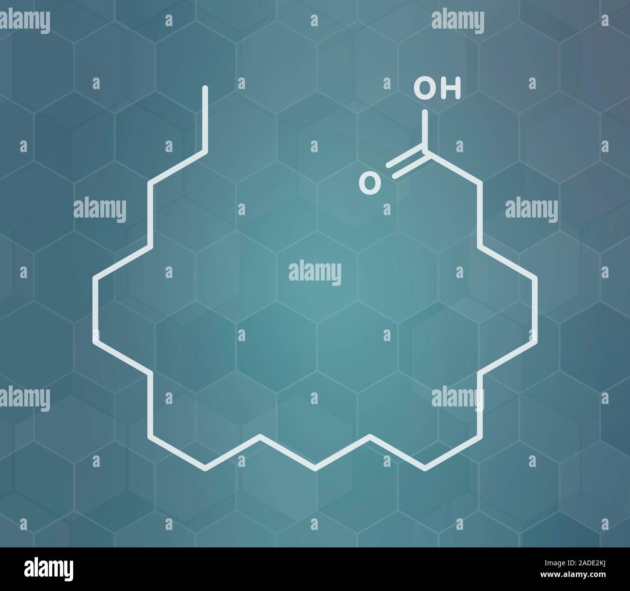 Arachidic (eicosanoic) acid molecule. Saturated fatty acid. White ...