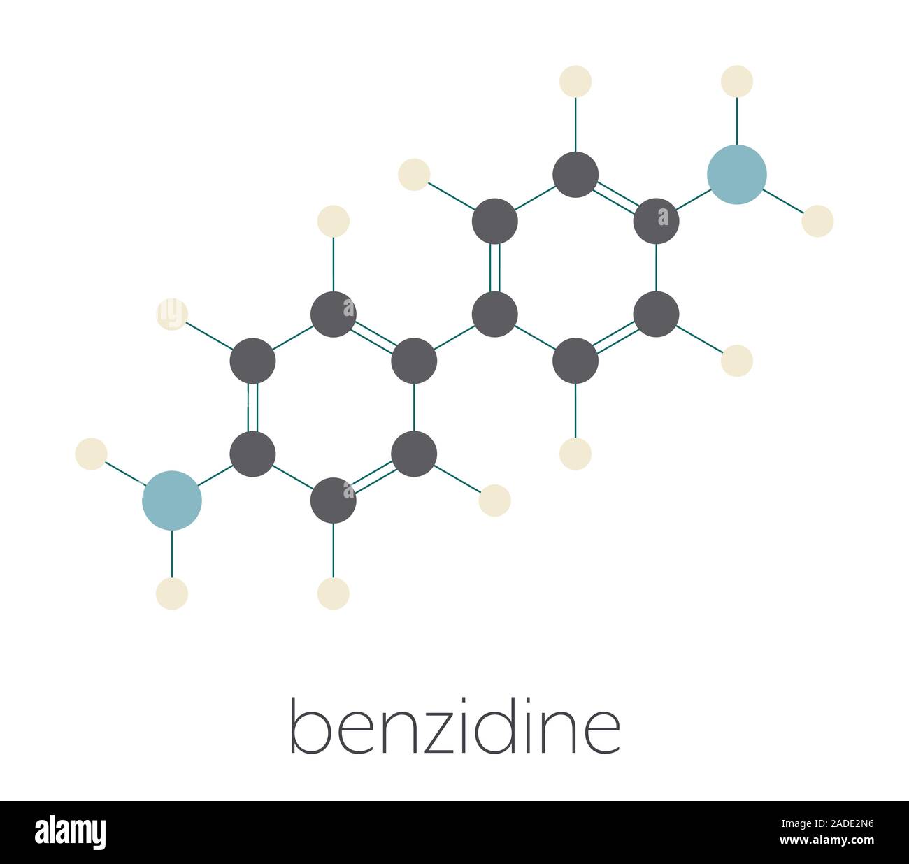 Benzidine (4,4'-diaminobiphenyl) chemical. Highly carcinogenic. Used in ...