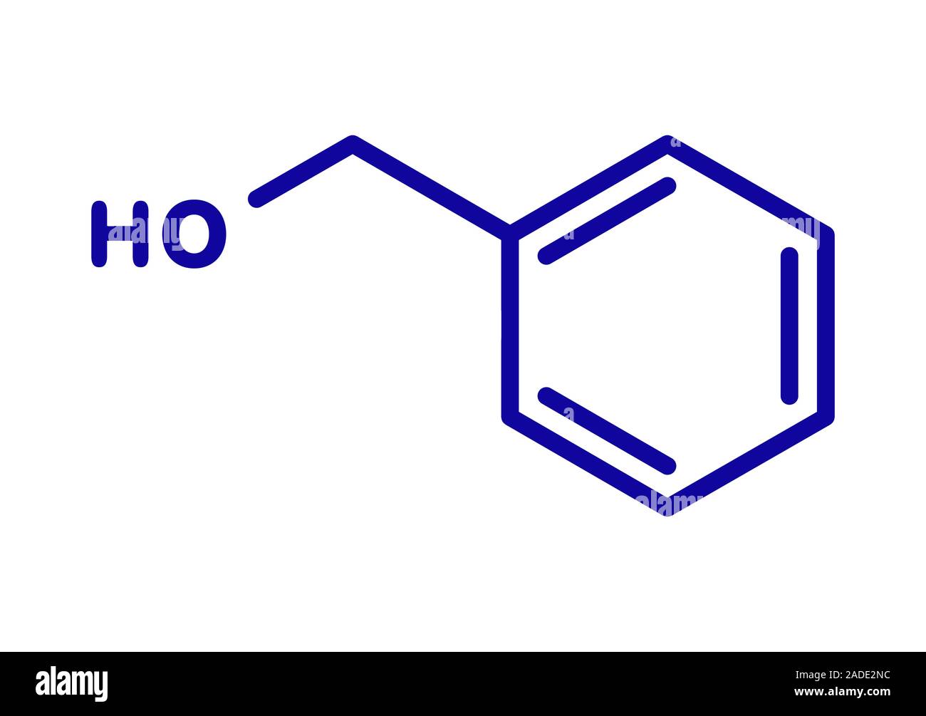 Benzyl alcohol solvent molecule. Used in manufacture of paint, ink, etc ...