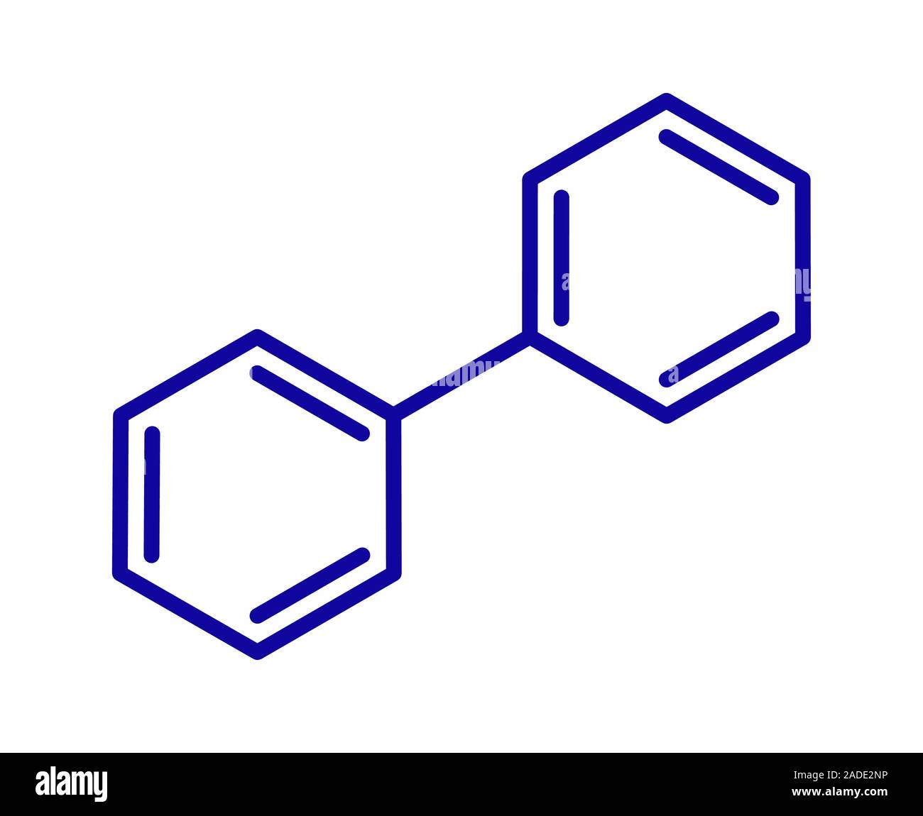 Lemonene (biphenyl, diphenyl) preservative molecule. Blue skeletal ...