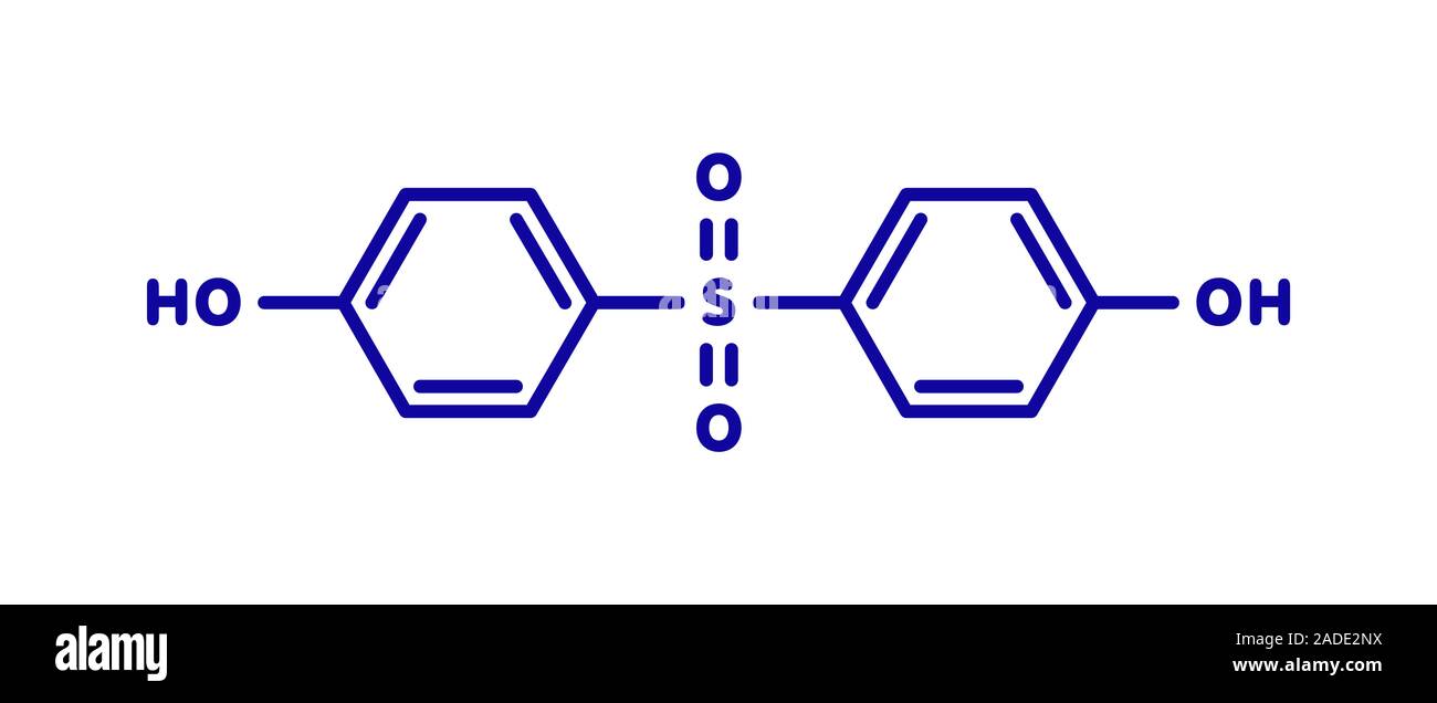 Bisphenol S (BPS) plasticizer molecule. Used as curing agent in epoxy ...