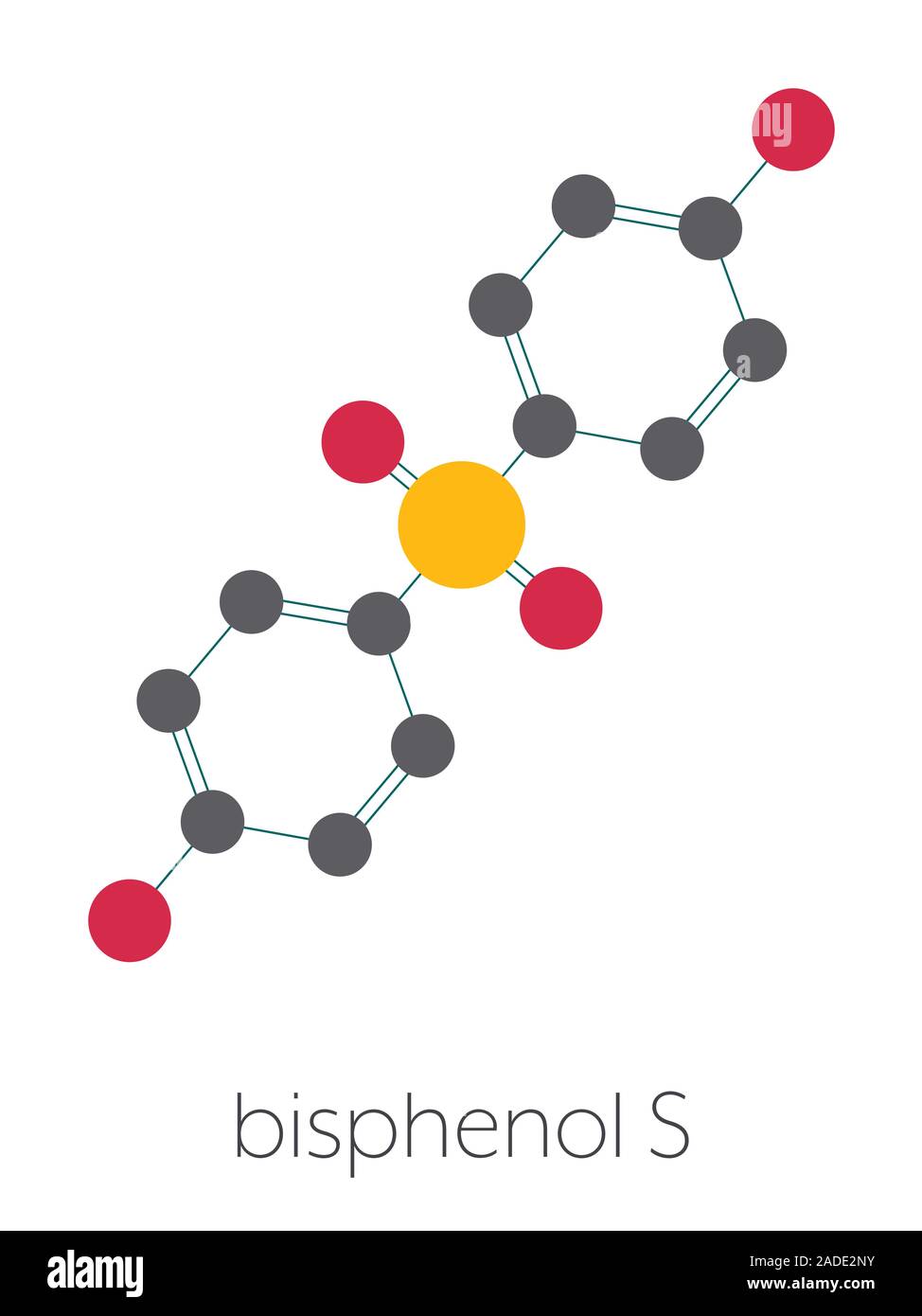 Bisphenol S (BPS) plasticizer molecule. Used as curing agent in epoxy ...
