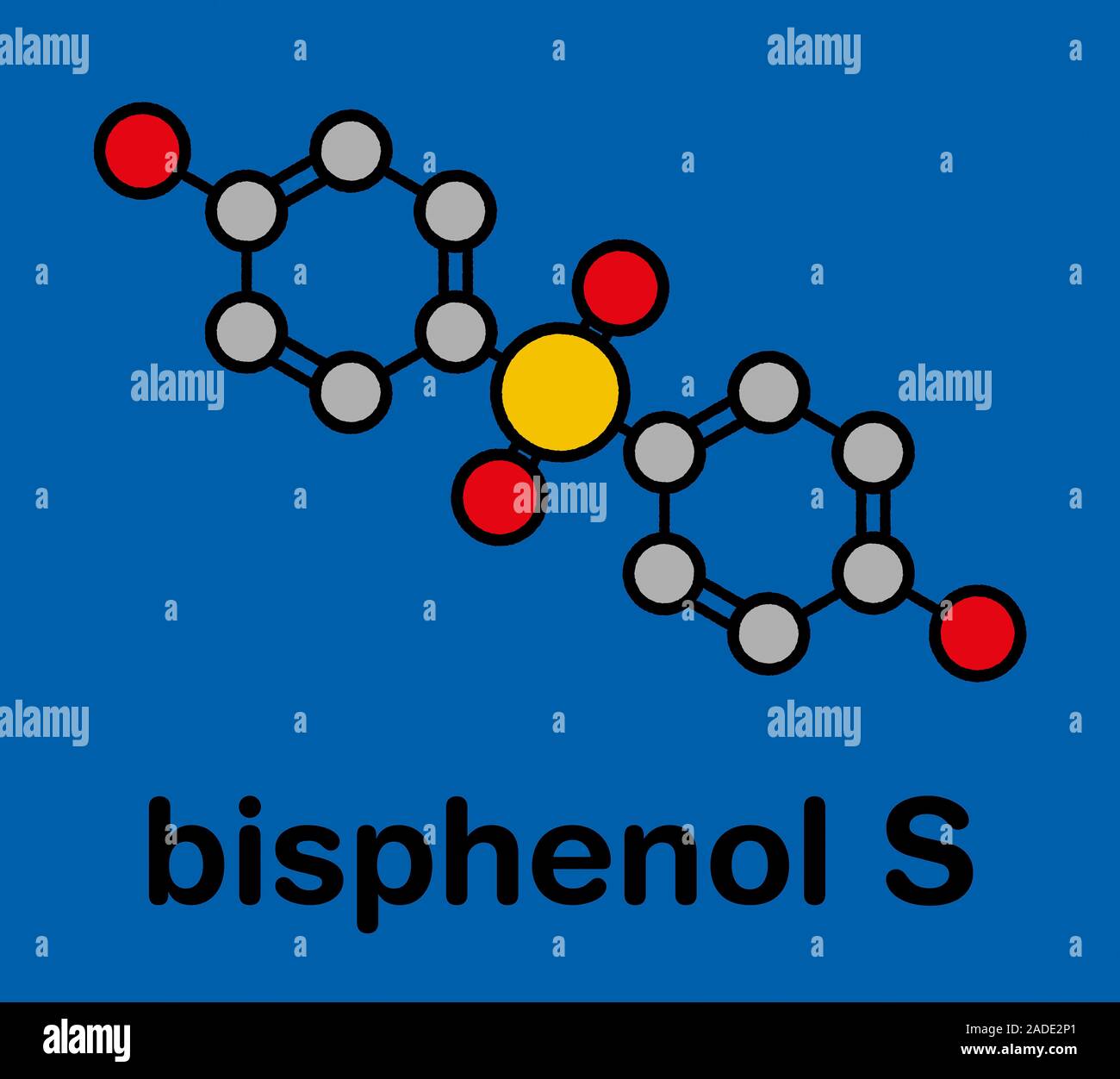 Bisphenol S (BPS) plasticizer molecule. Used as curing agent in epoxy ...