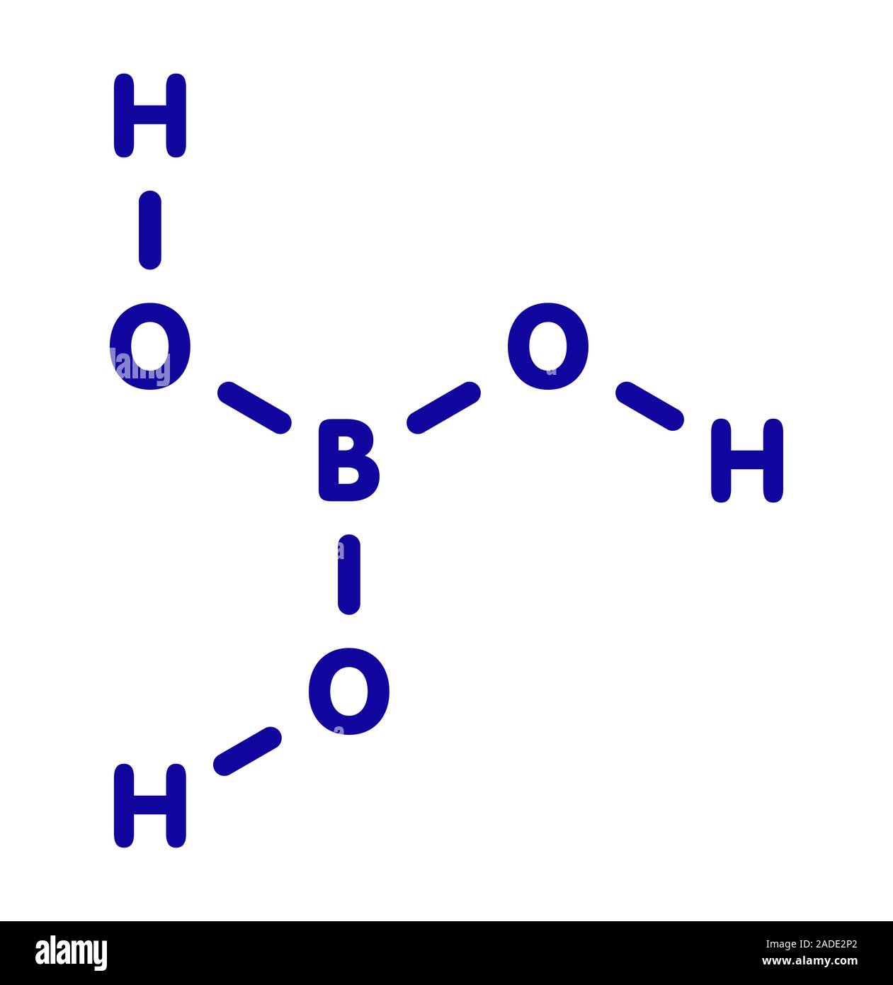 Boric acid molecule. Also known as hydrogen borate, boracic acid ...
