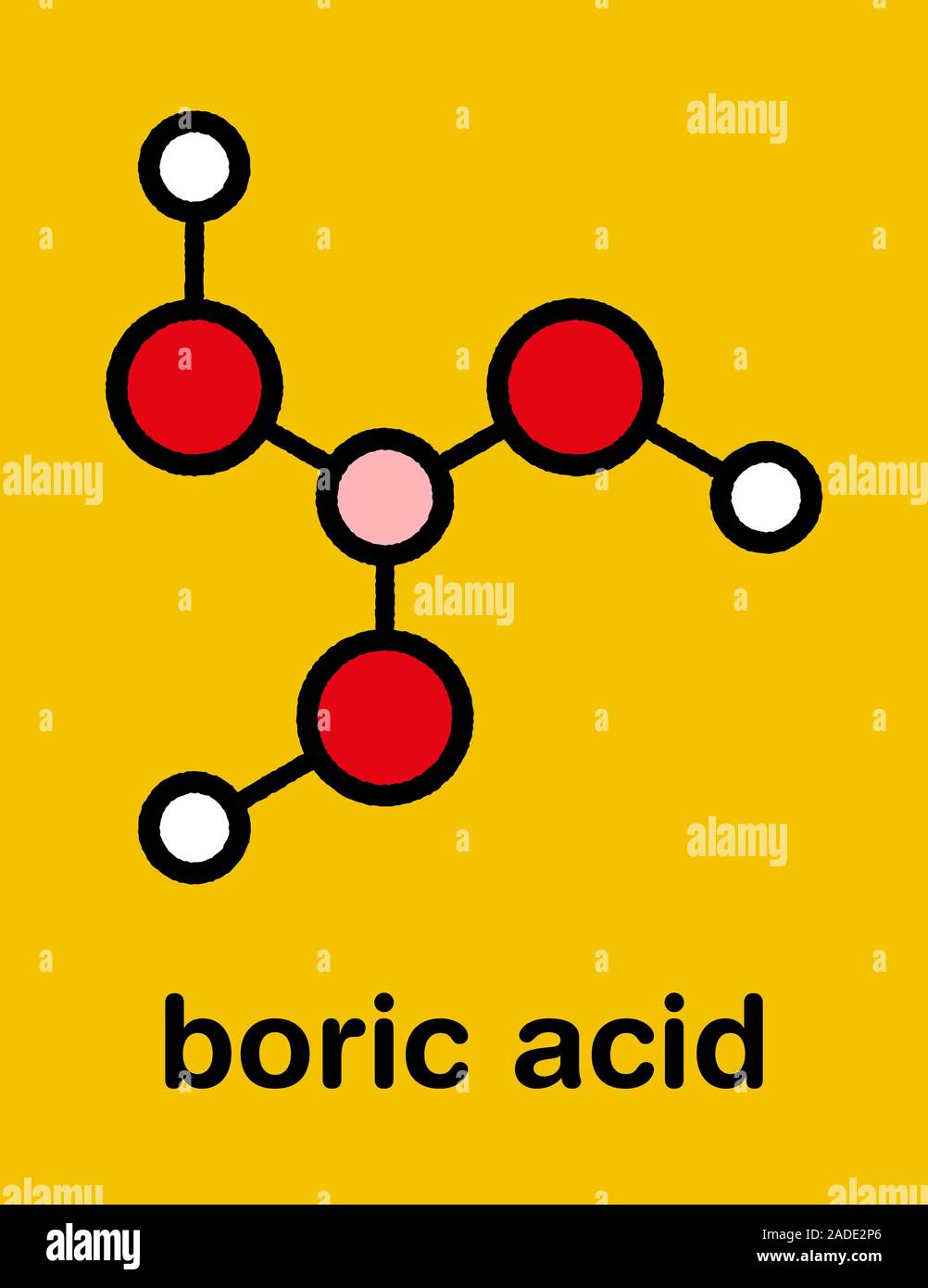 Boric acid molecule. Also known as hydrogen borate, boracic acid ...