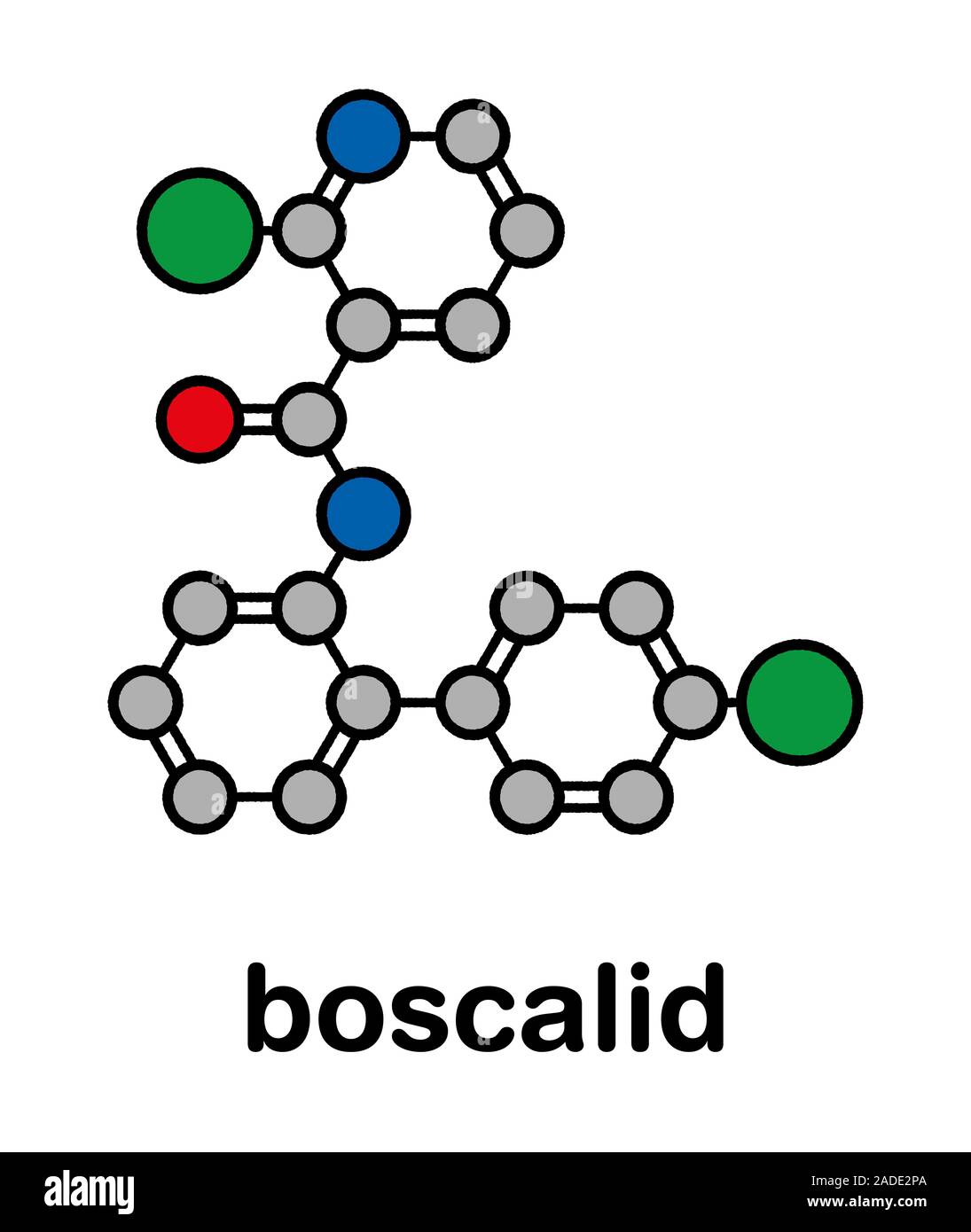 Boscalid fungicide molecule. Stylized skeletal formula (chemical ...