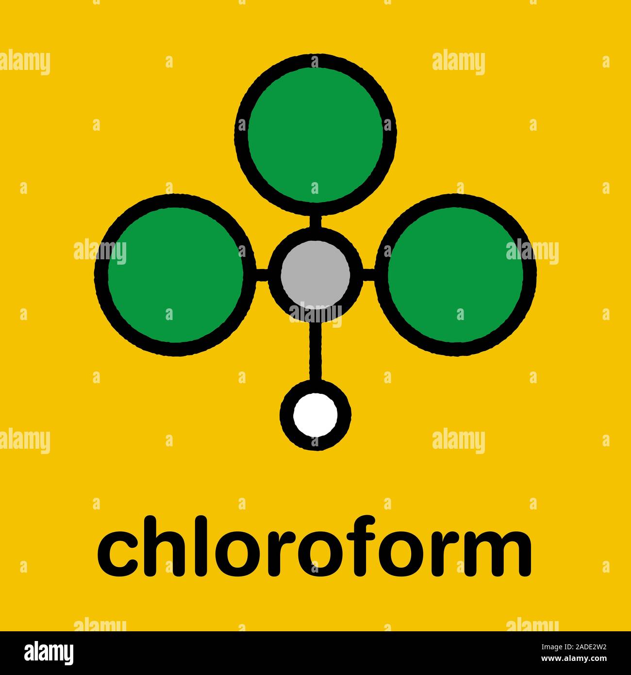 Chloroform solvent molecule. Stylized skeletal formula (chemical ...