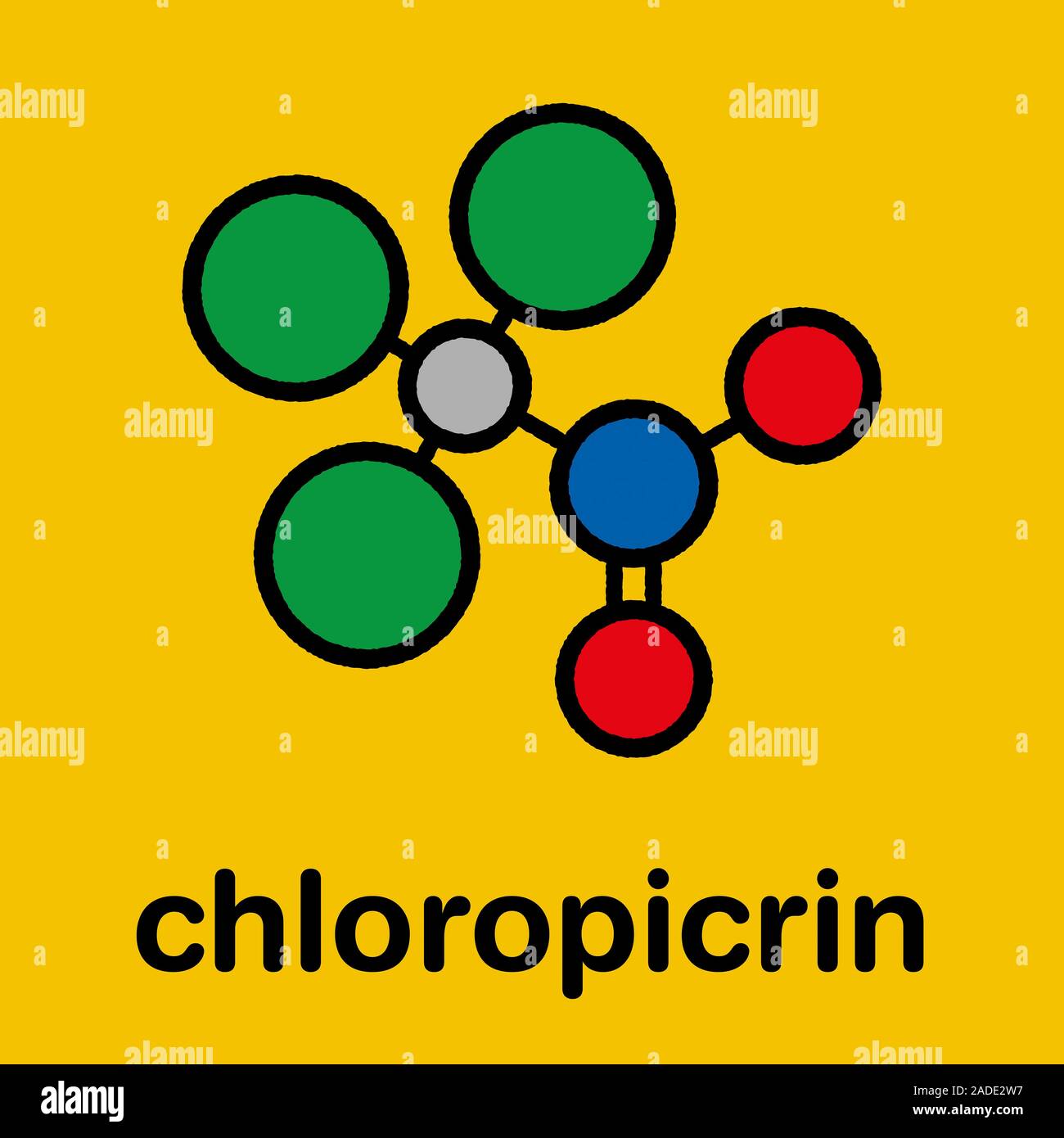 Chloropicrin soil fumigant molecule. Stylized skeletal formula ...