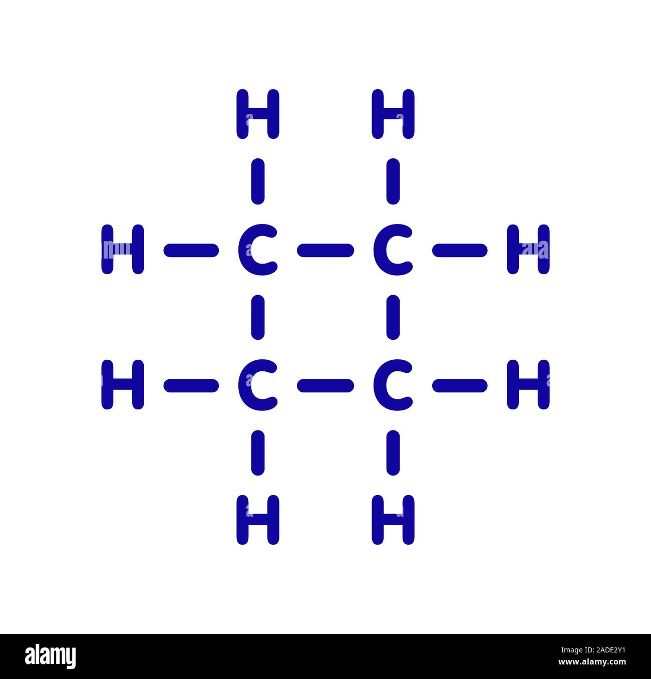 Cyclobutane cyclic alkane (cycloalkane) molecule. Blue skeletal formula ...