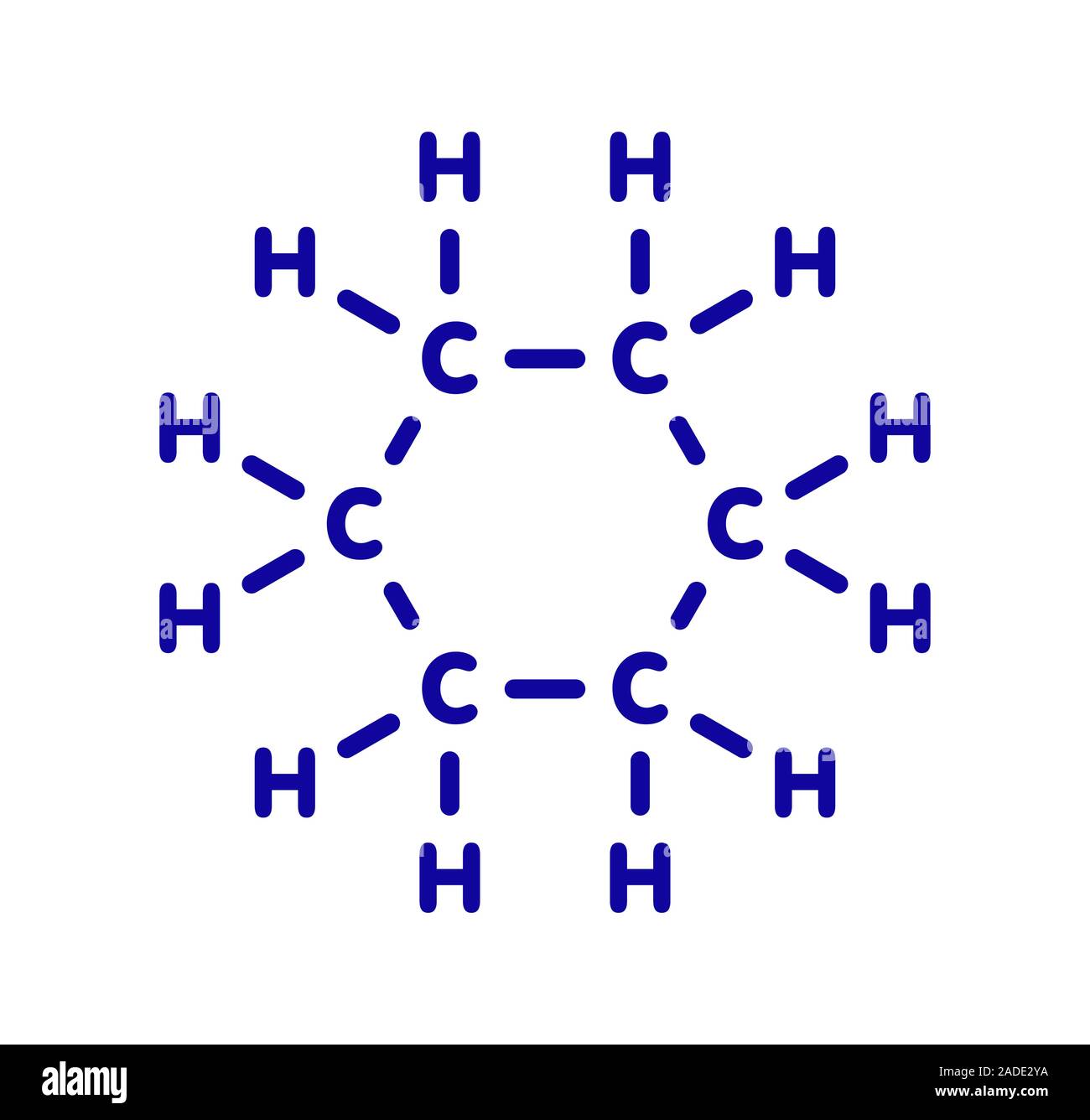 Cyclohexane chemical solvent molecule. Blue skeletal formula on white background Stock Photo - Alamy
