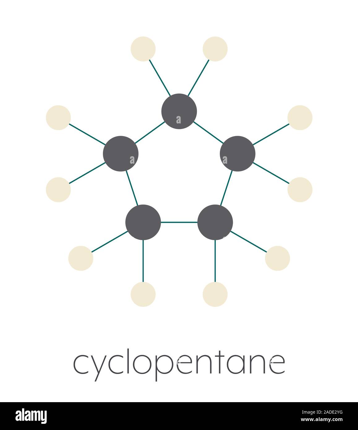Cyclopentane cycloalkane molecule. Used in refrigerators and freezers ...