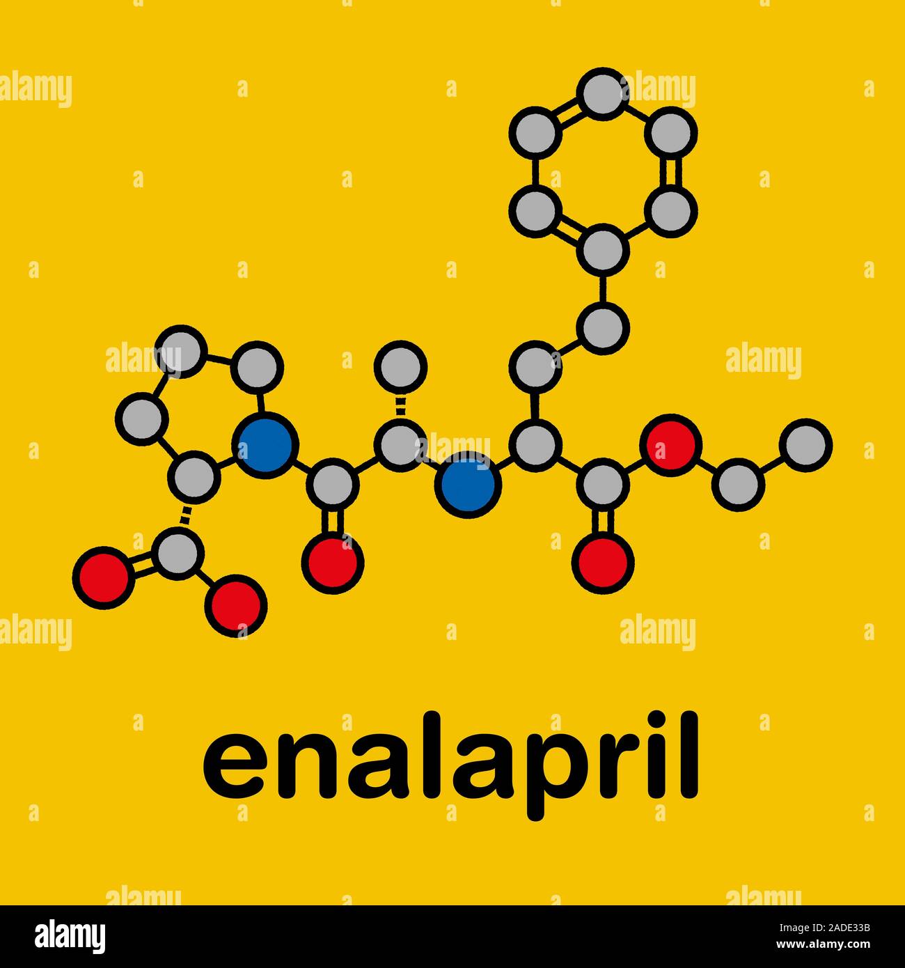 Enalapril high blood pressure drug molecule. Angiotensin Converting ...