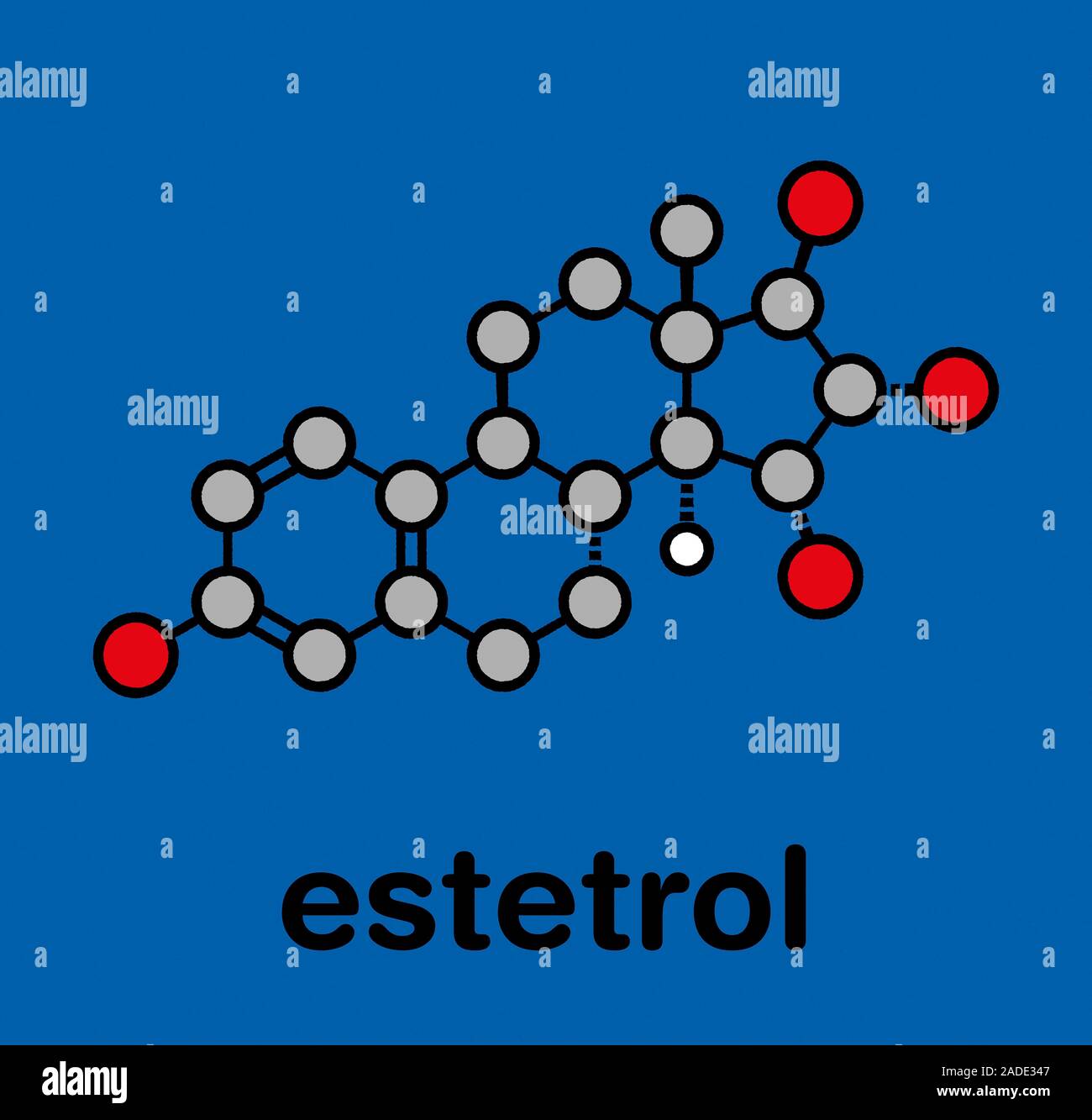 Estetrol natural estrogen hormone molecule. Stylized skeletal formula ...