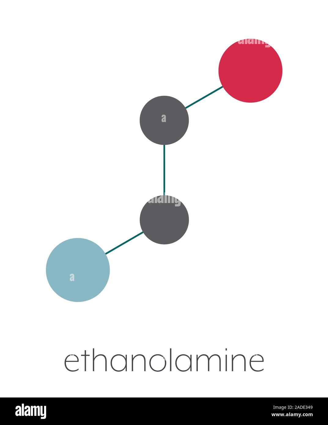 Ethanolamine (2-aminoethanol) molecule. Stylized skeletal formula ...