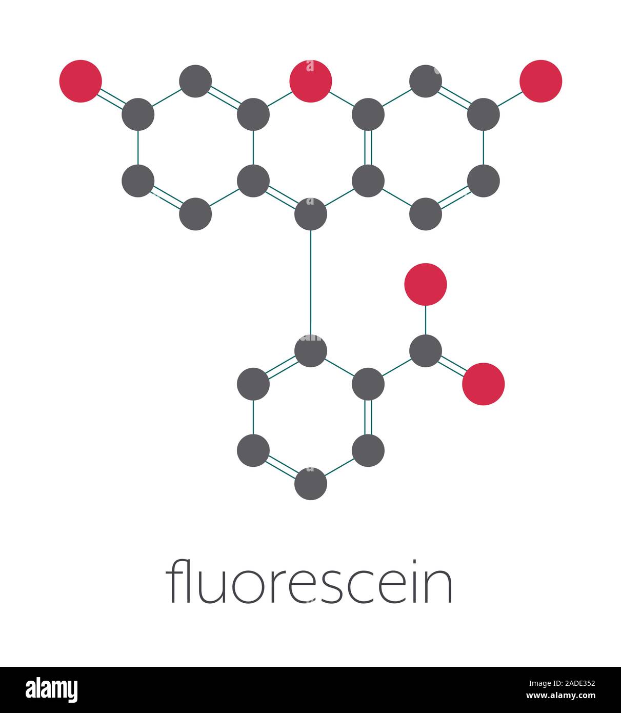 Fluorescein fluorescent molecule. Stylized skeletal formula (chemical ...