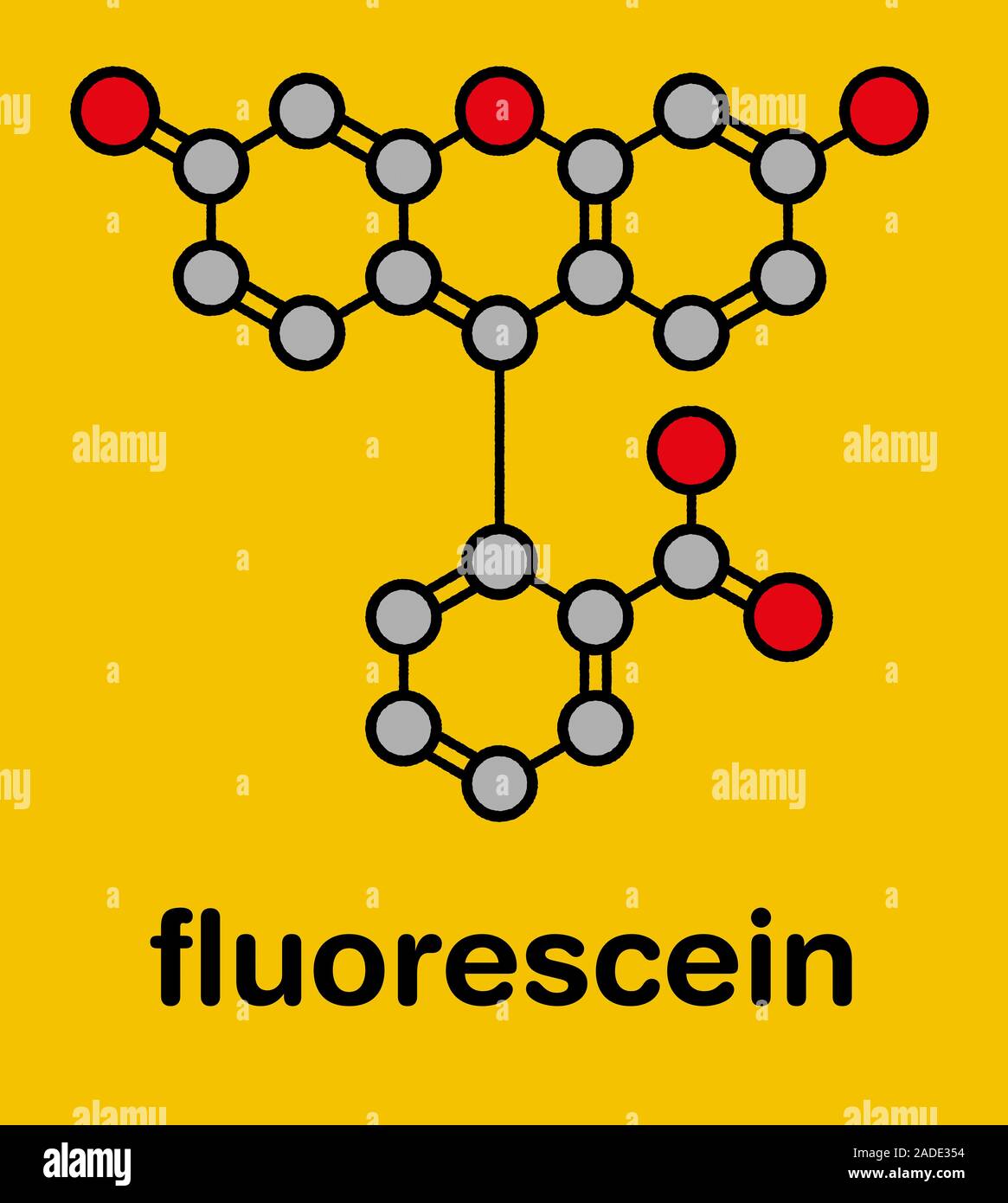 Fluorescein fluorescent molecule. Stylized skeletal formula (chemical ...