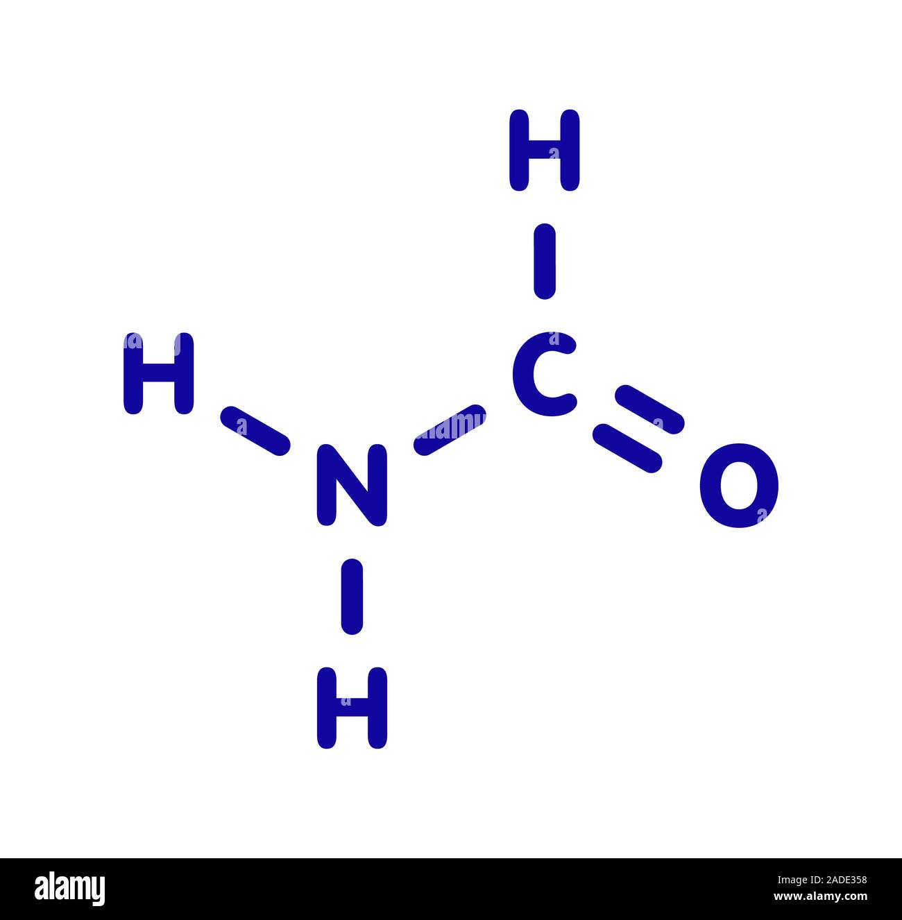 Formamide (methanamide) solvent molecule. Solution in water known as ...