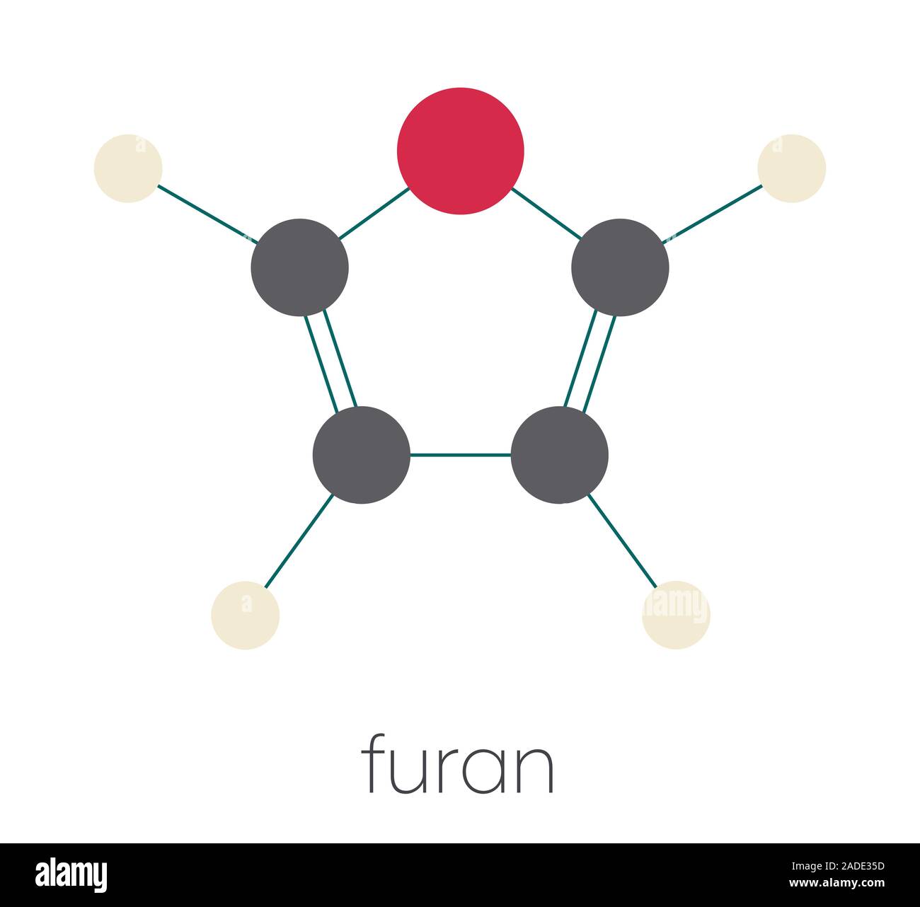 Furan heterocyclic aromatic molecule. Stylized skeletal formula ...