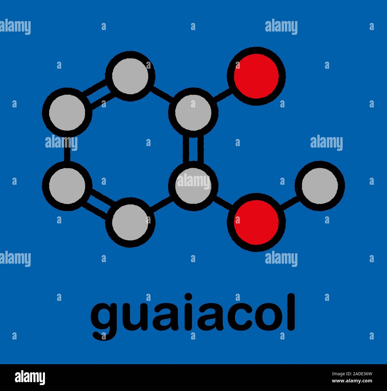 Guaiacol aromatic molecule. Responsible for the smoky taste of smoked ...