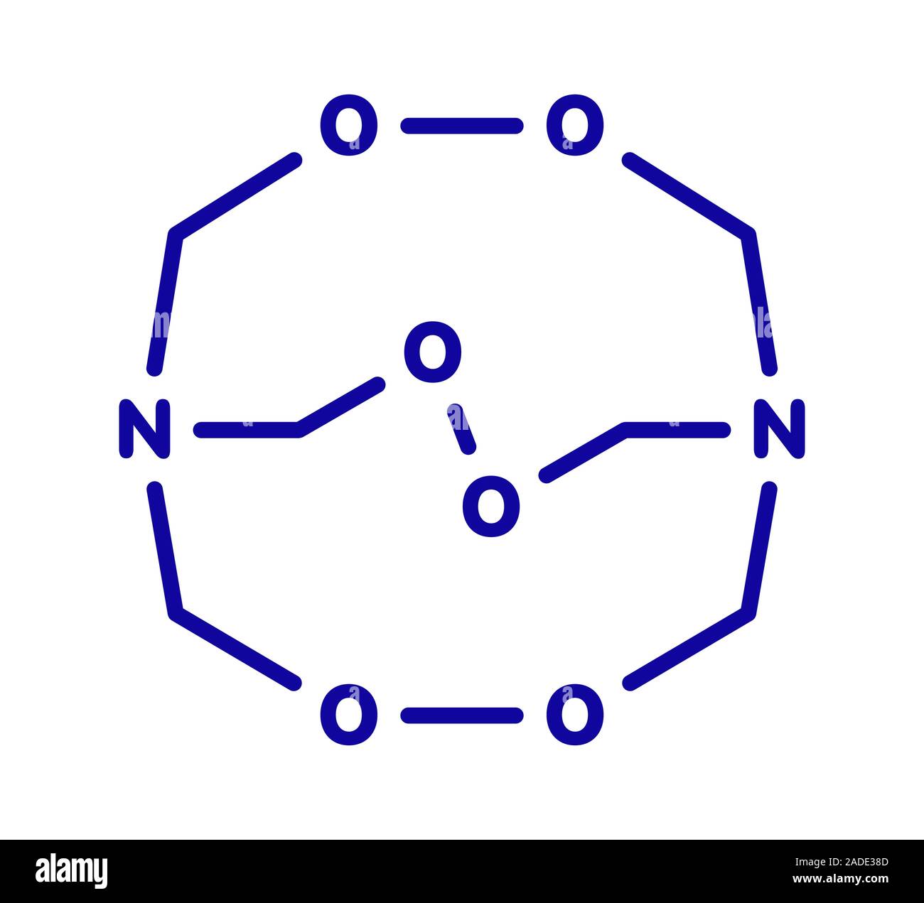 Hexamethylene triperoxide diamine (HMTD) explosive molecule. Blue ...