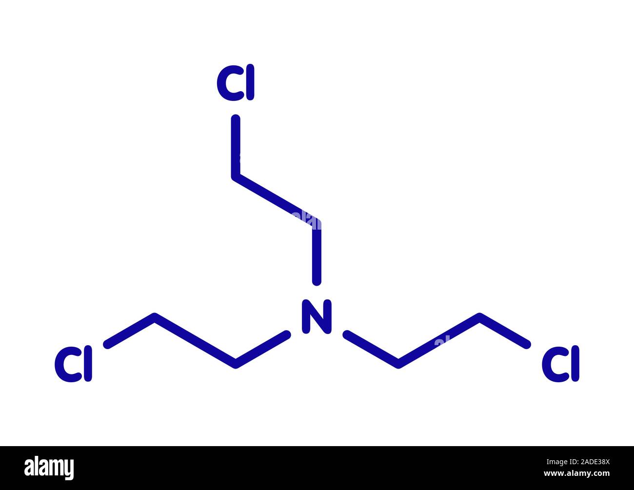 Nitrogen mustard HN-3 molecule. Used as blister agent (chemical warfare ...