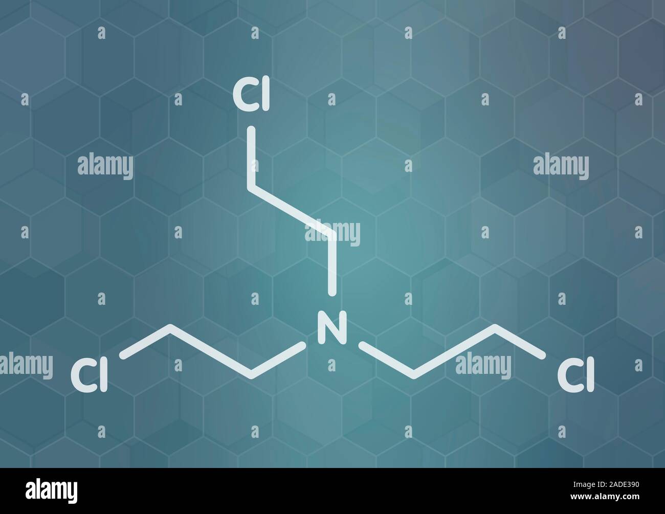 Nitrogen mustard HN-3 molecule. Used as blister agent (chemical warfare ...