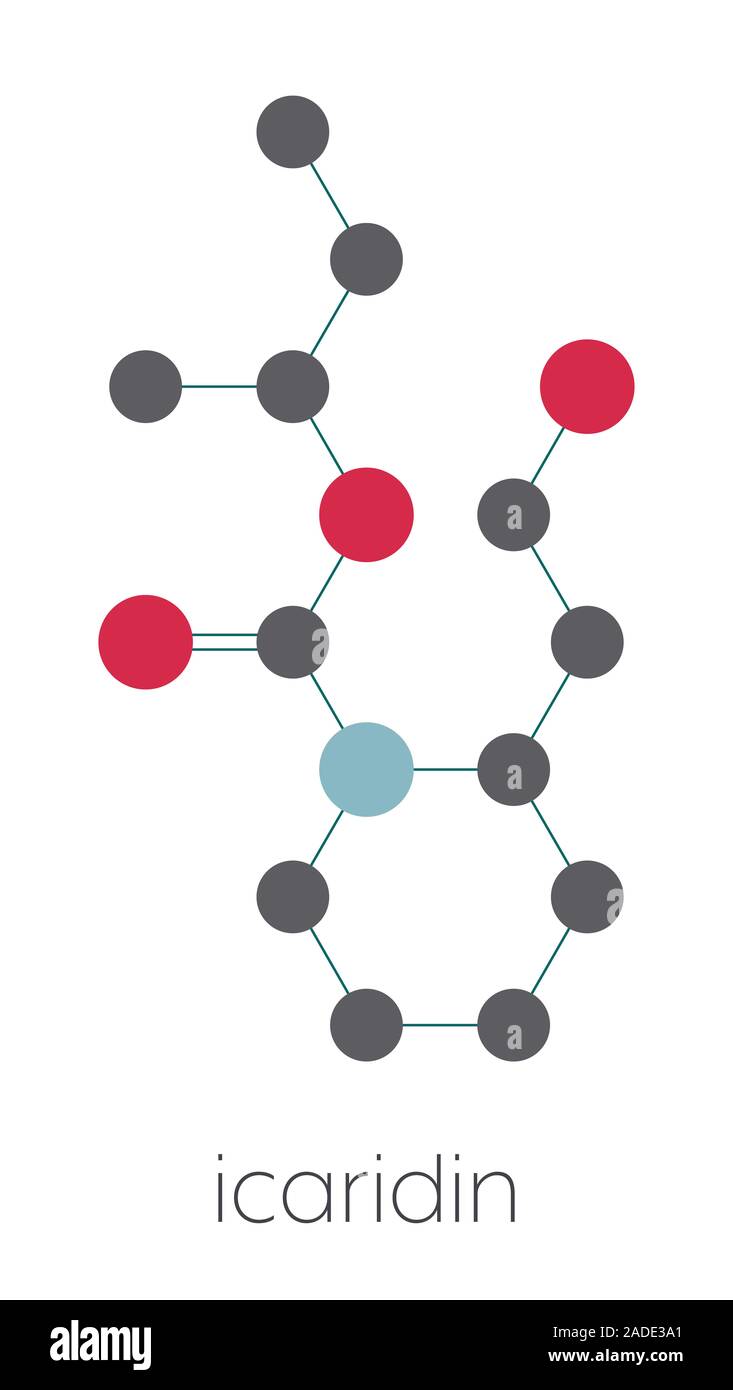 Icaridin (picaridine) insect repellent molecule. Stylized skeletal ...