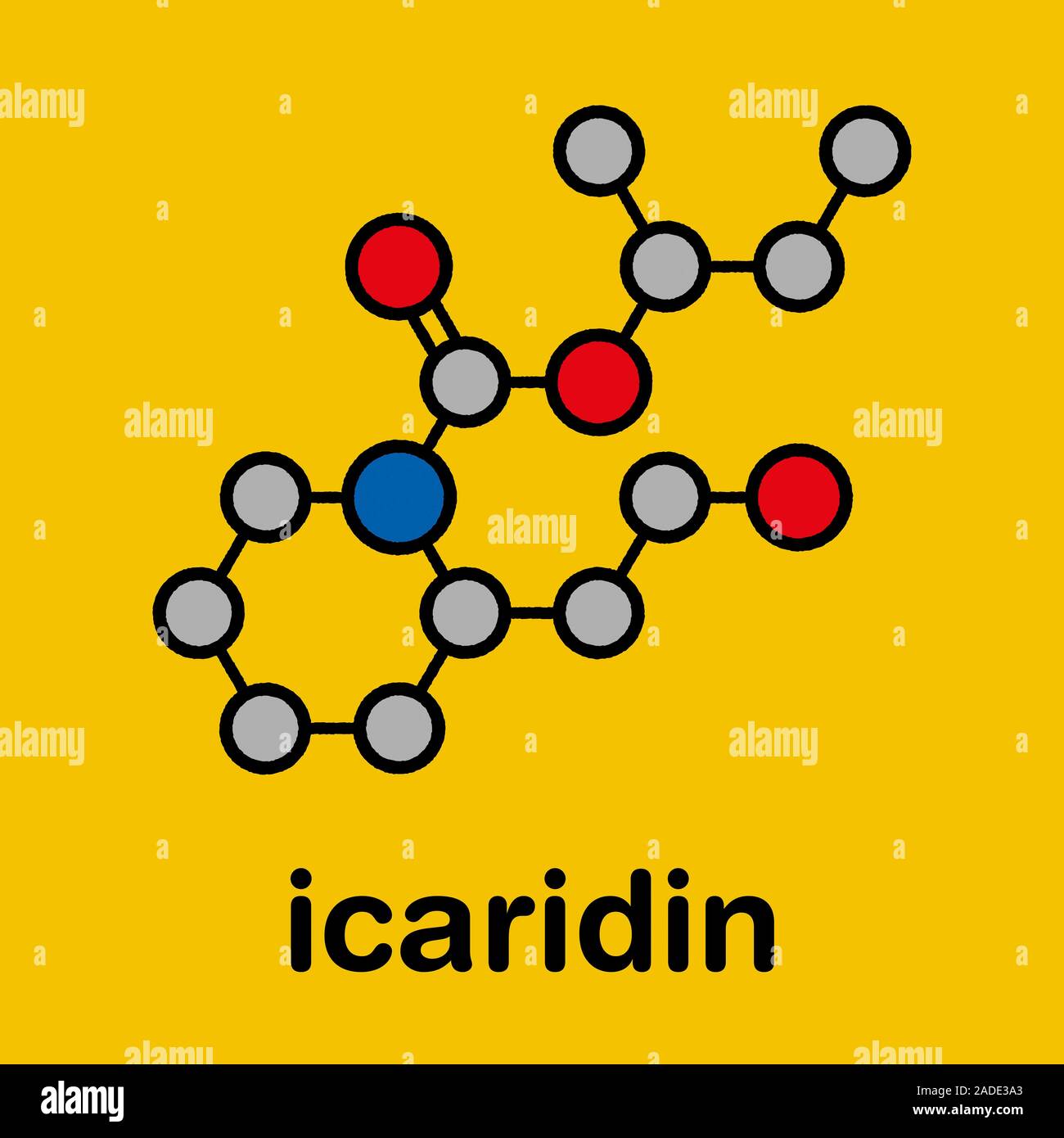 Icaridin (picaridine) insect repellent molecule. Stylized skeletal ...