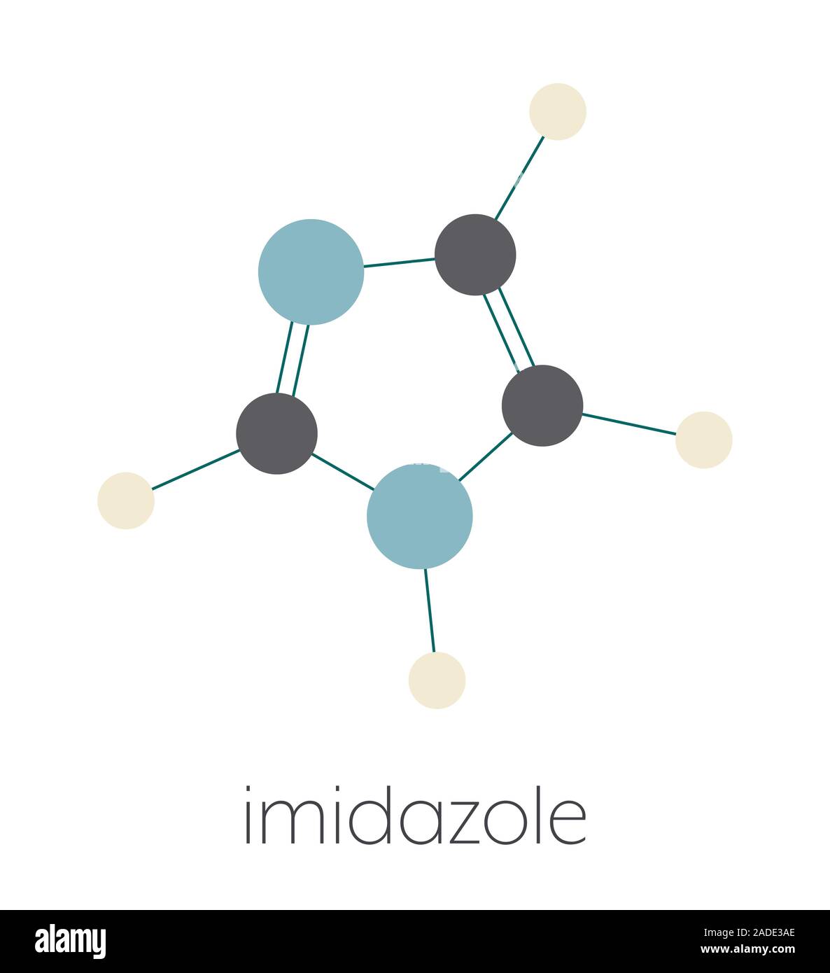 Imidazole organic heterocyclic molecule. Stylized skeletal formula (chemical structure). Atoms ...