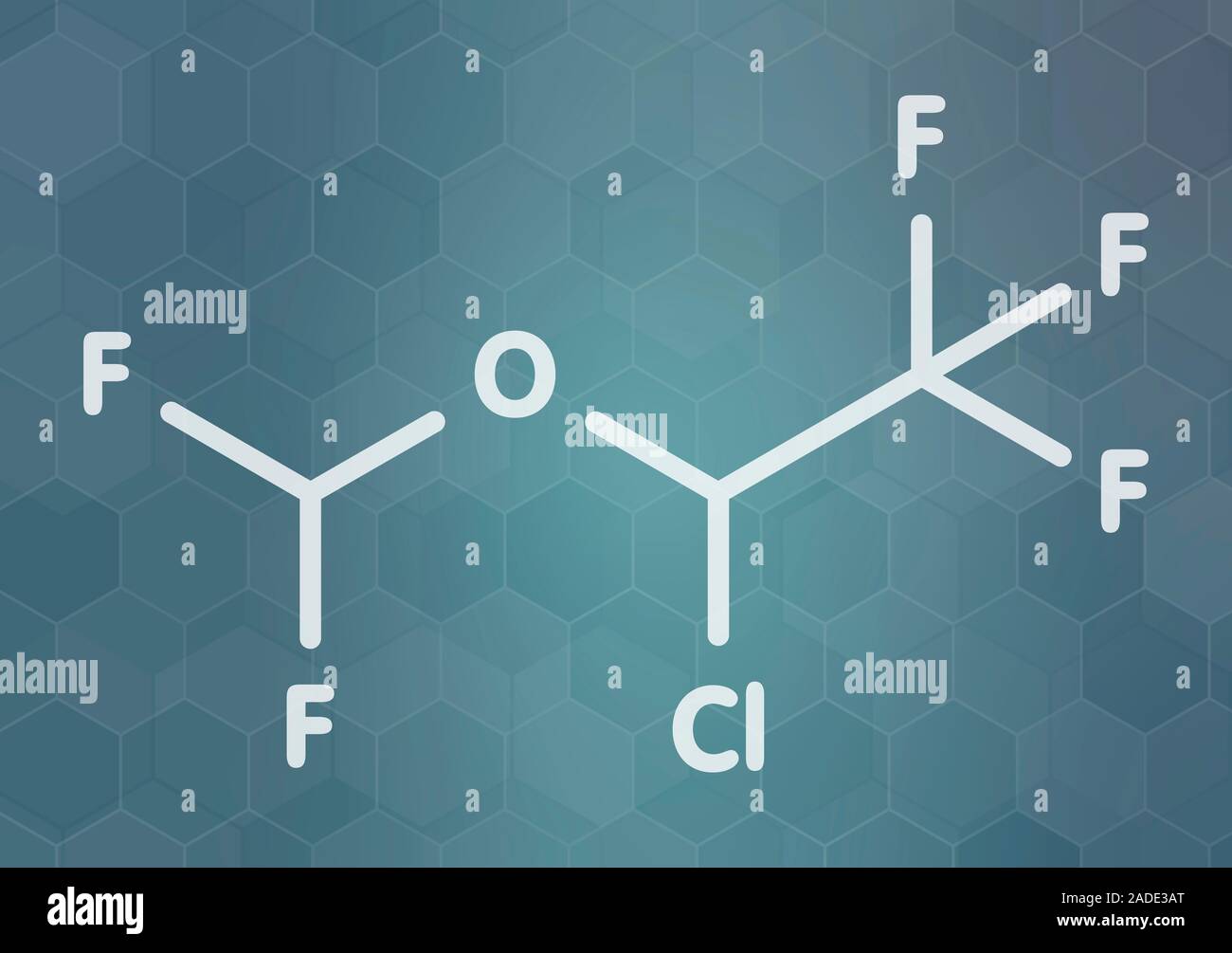 Isoflurane anesthetic drug molecule. Used for inhalational anesthesia ...