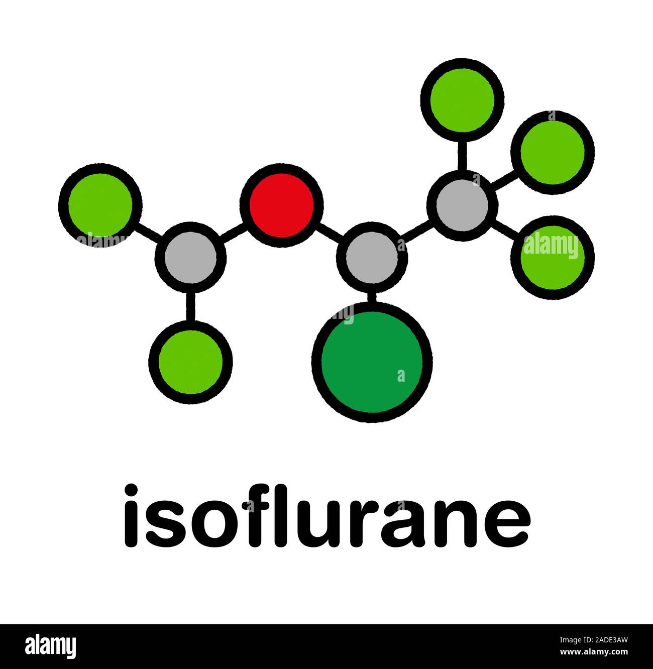 Isoflurane anesthetic drug molecule. Used for inhalational anesthesia ...