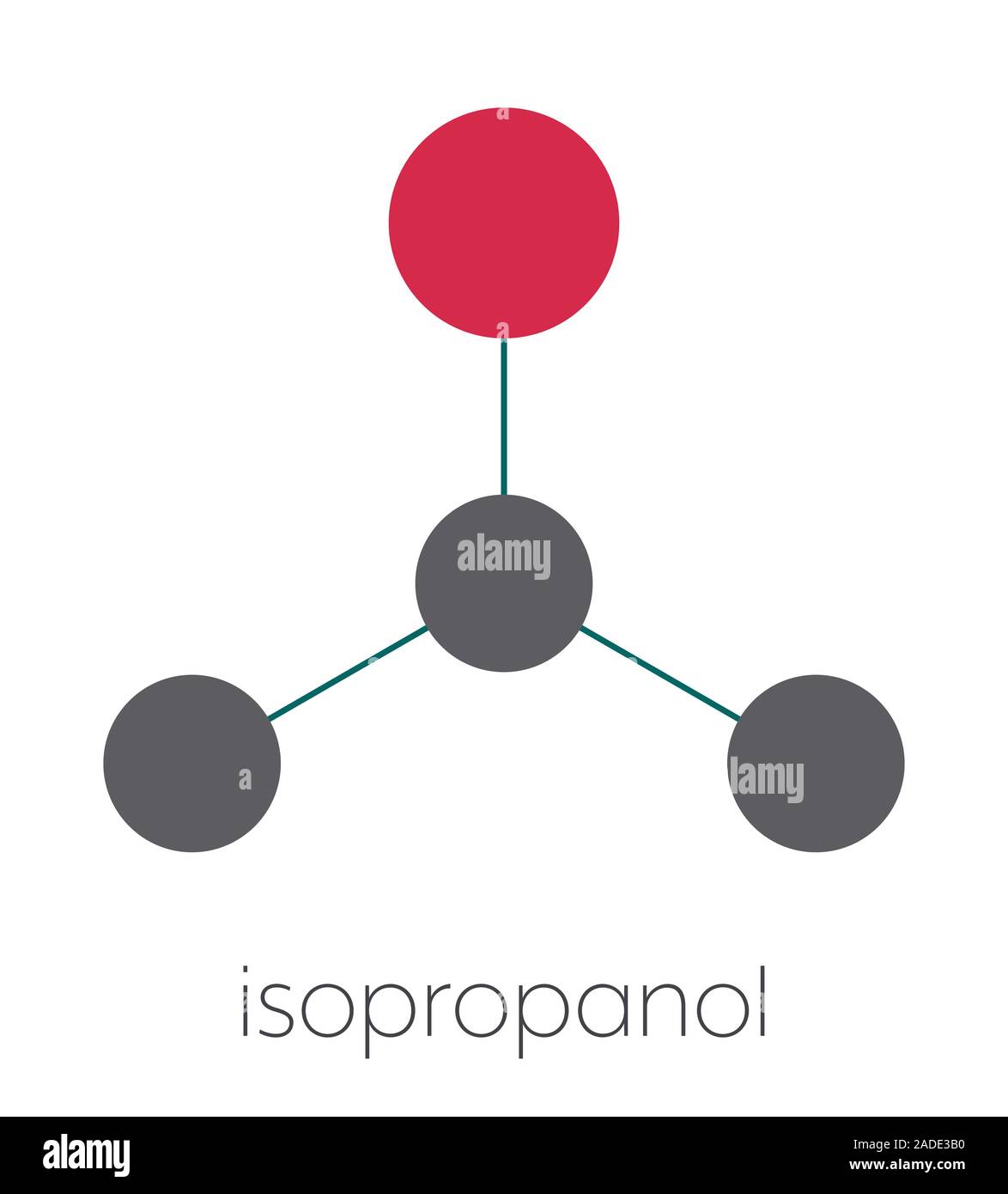 Isopropylalcohol (isopropanol, 2-propanol) molecule. Used in ...
