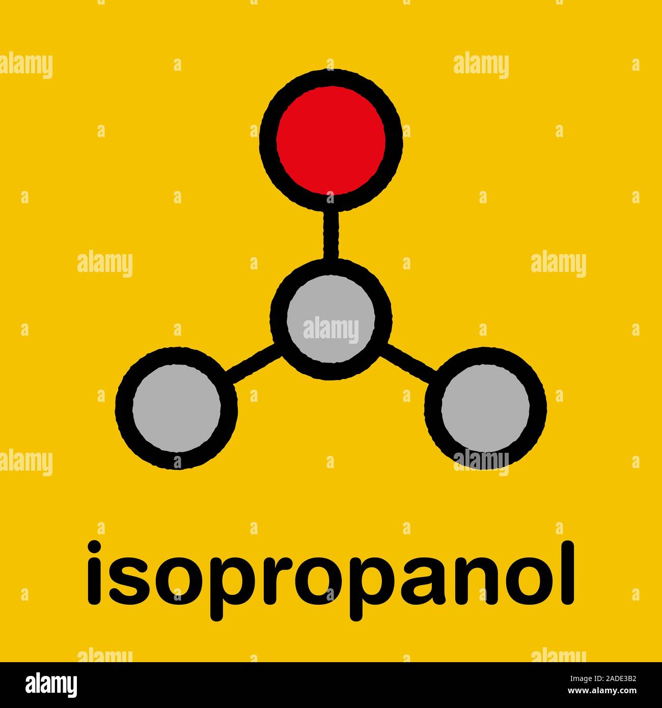 Isopropylalcohol (isopropanol, 2-propanol) molecule. Used in ...