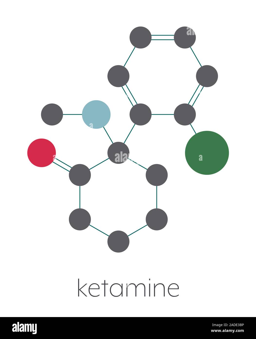 Ketamine anesthetic drug molecule. Used both medically and ...