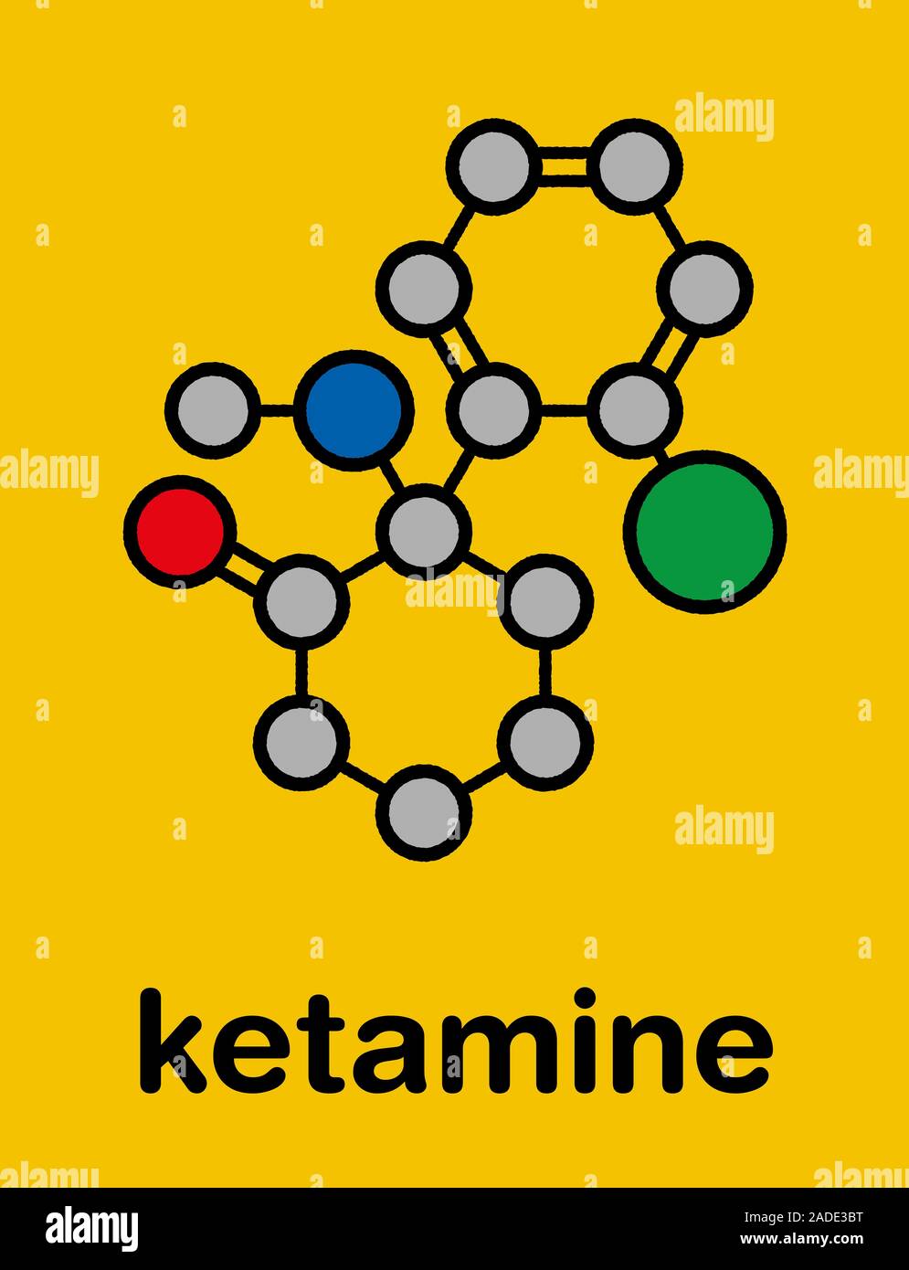 Ketamine anesthetic drug molecule. Used both medically and ...
