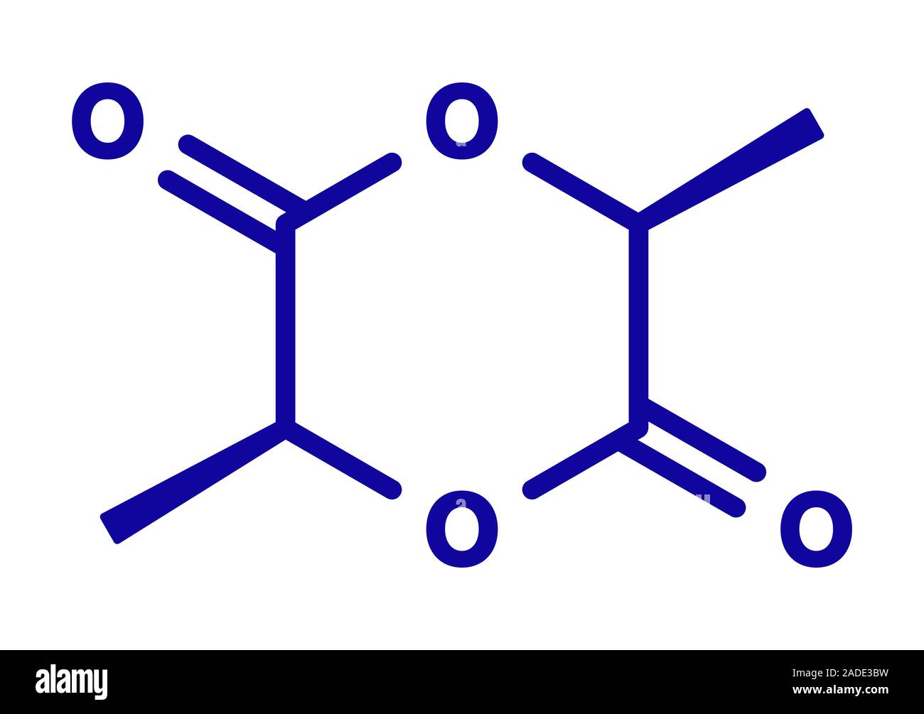 L-lactide PLA precursor molecule. Used in synthesis of polymeric ...