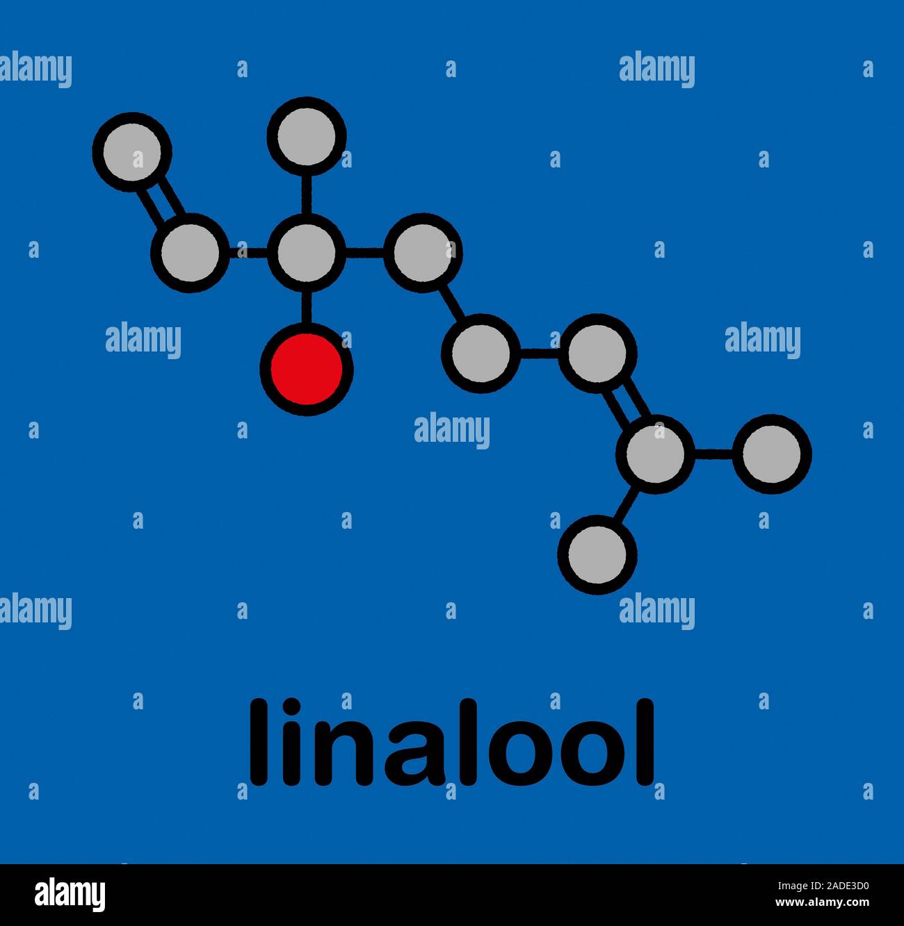 Linalool scent molecule. Stylized skeletal formula (chemical structure ...