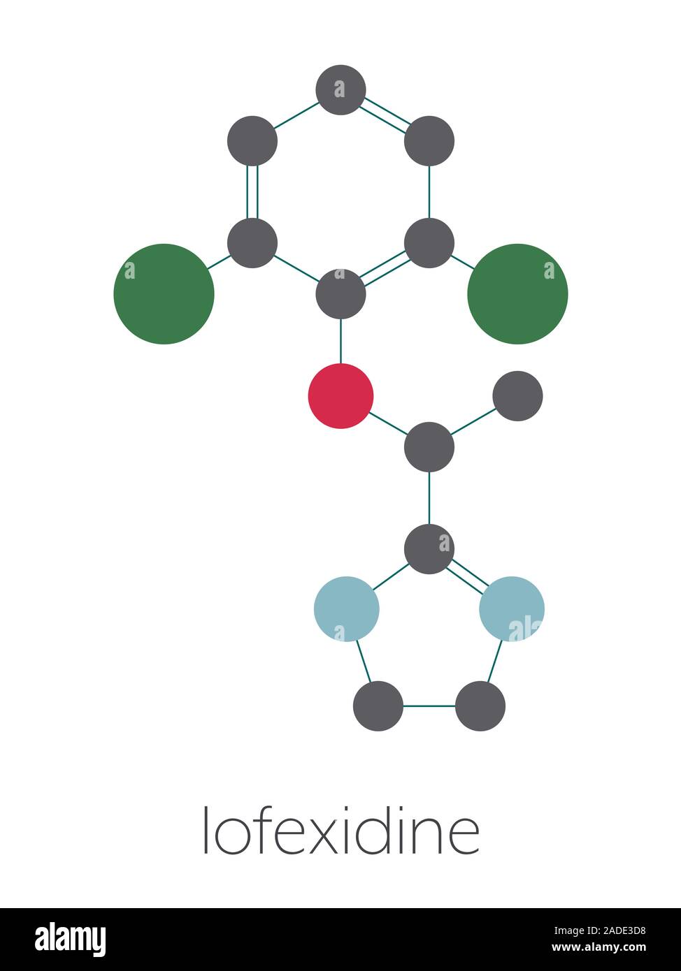 Lofexidine opioid withdrawal treatment drug. Stylized skeletal formula ...