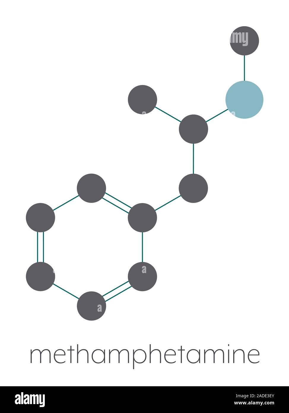 Methamphetamine (crystal meth, methamfetamine) stimulant drug molecule ...