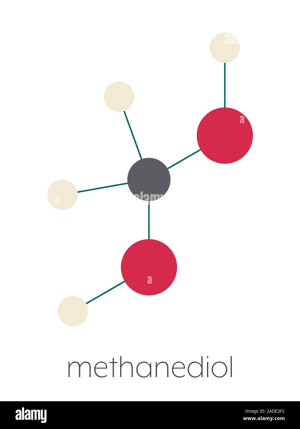 Methylene glycol (methanediol, formaldehyde monohydrate) molecule ...