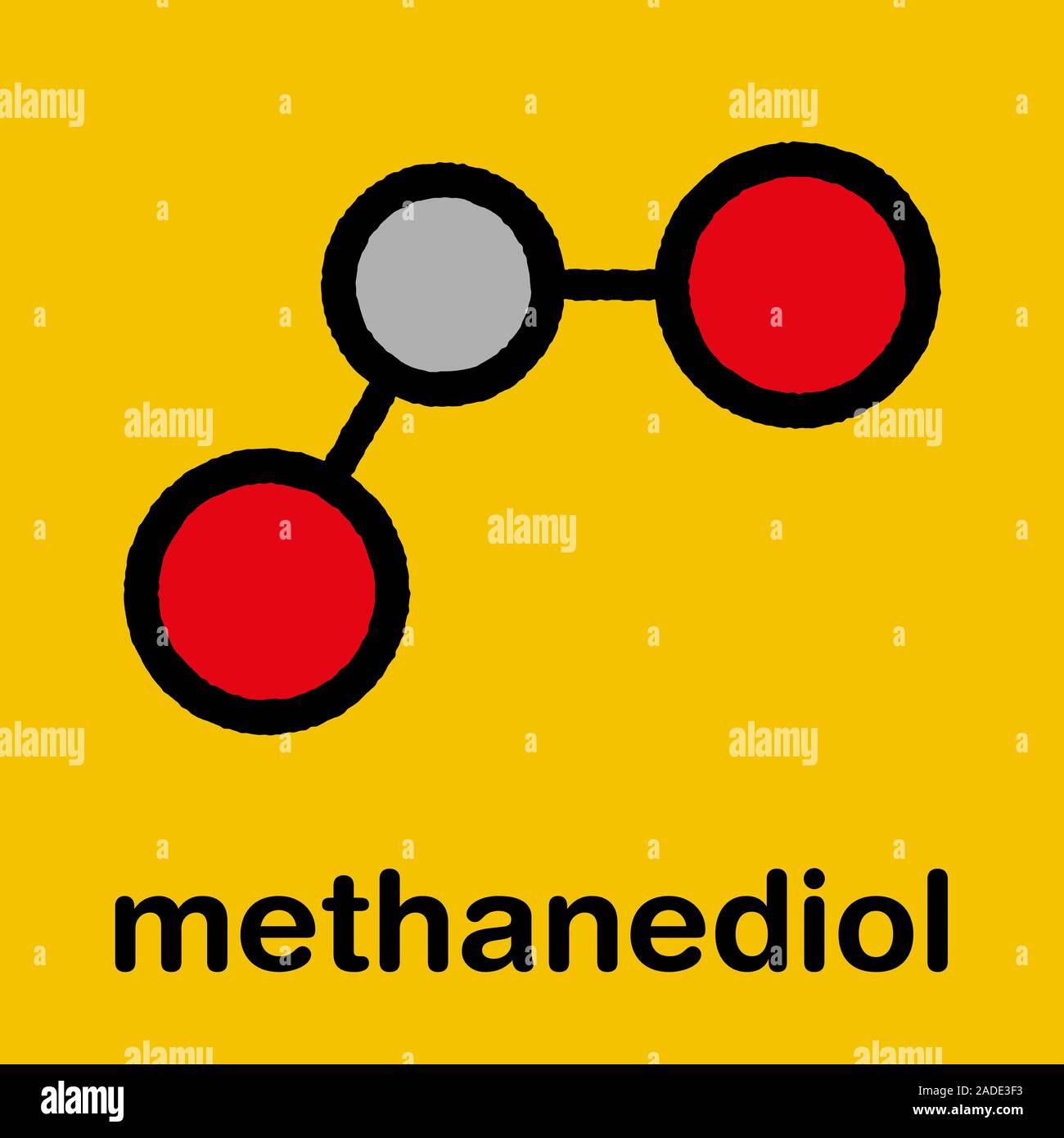 Methylene glycol (methanediol, formaldehyde monohydrate) molecule ...